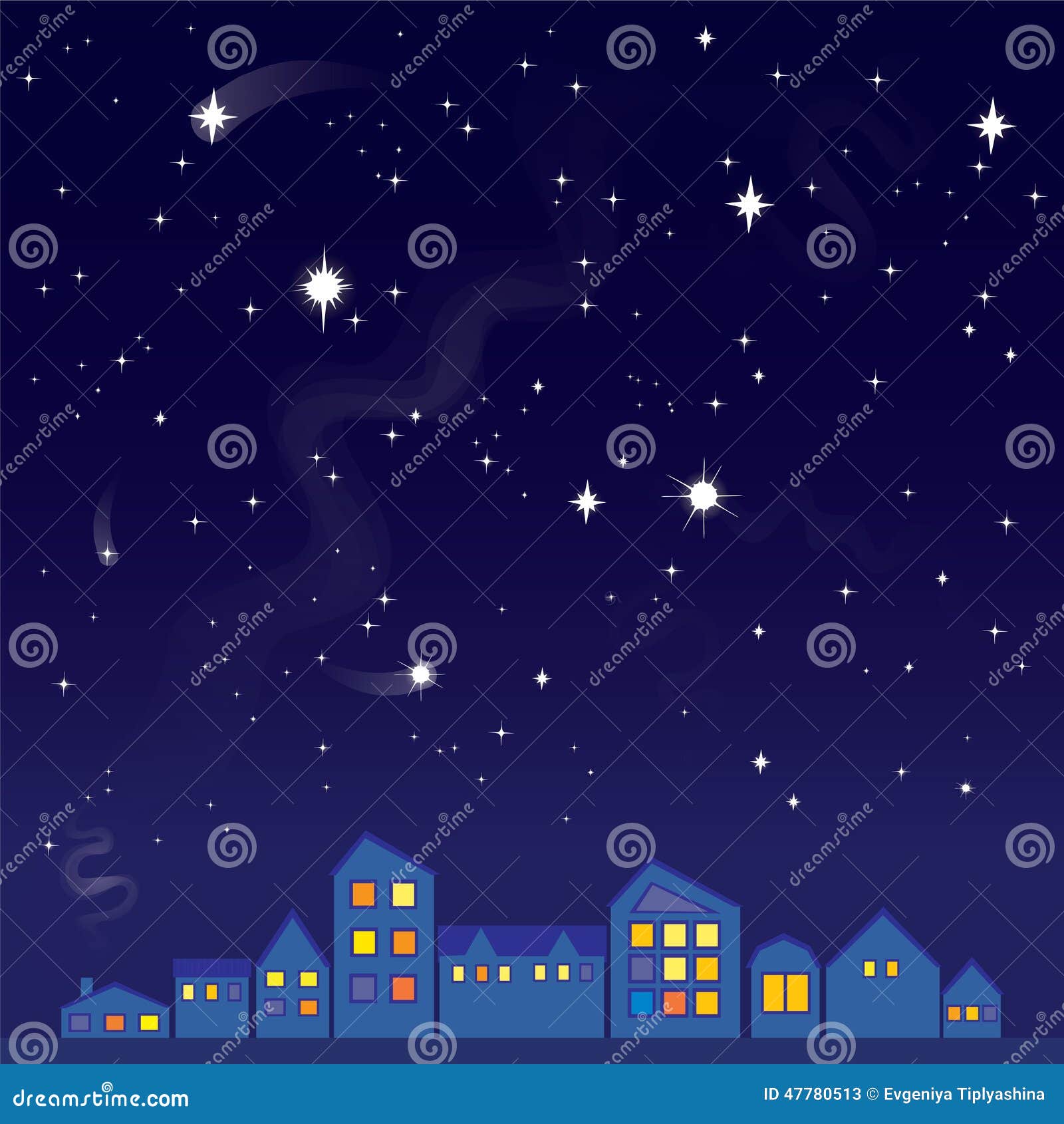 Starry night sky stock illustration. Illustration of cosmos - 47780513
