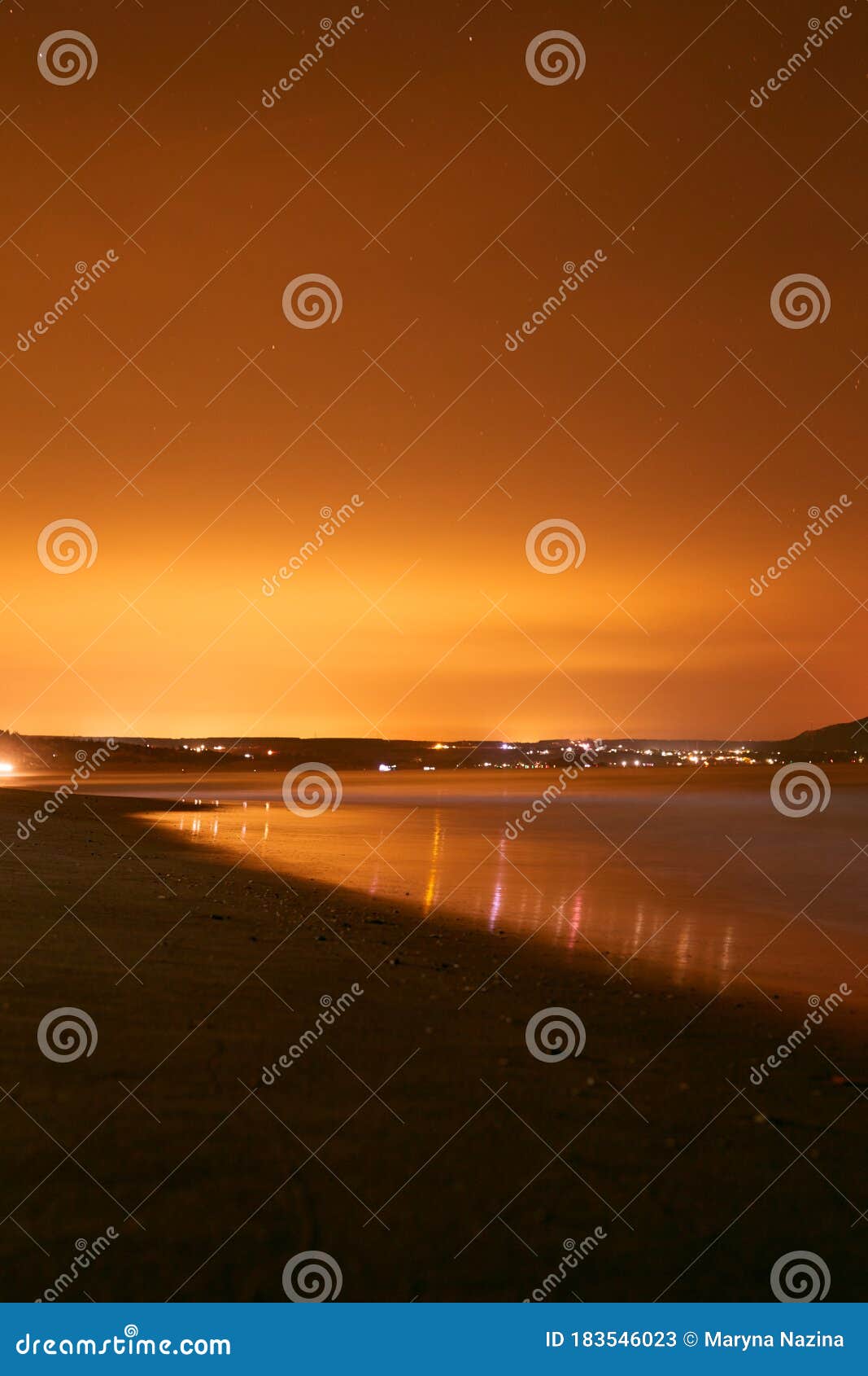 Starry Night Sky Over Sea at the Beach Stock Image - Image of long ...