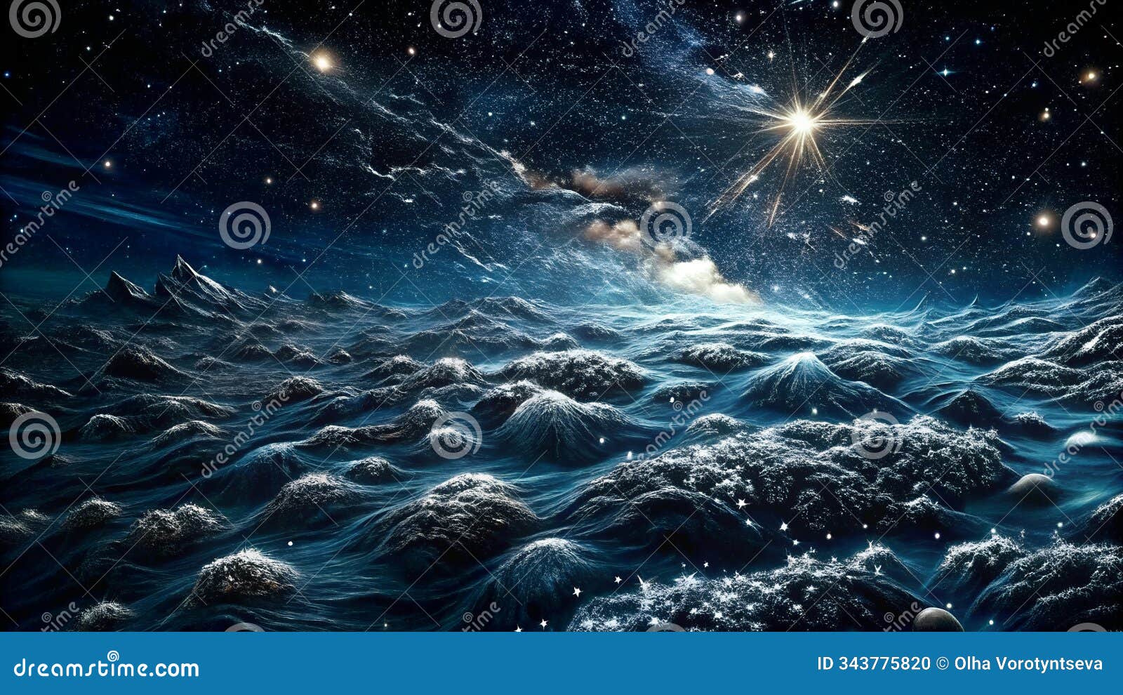 Surreal Ocean Sunset Painting In Ultra Hd By Magritte Stock Photography ...