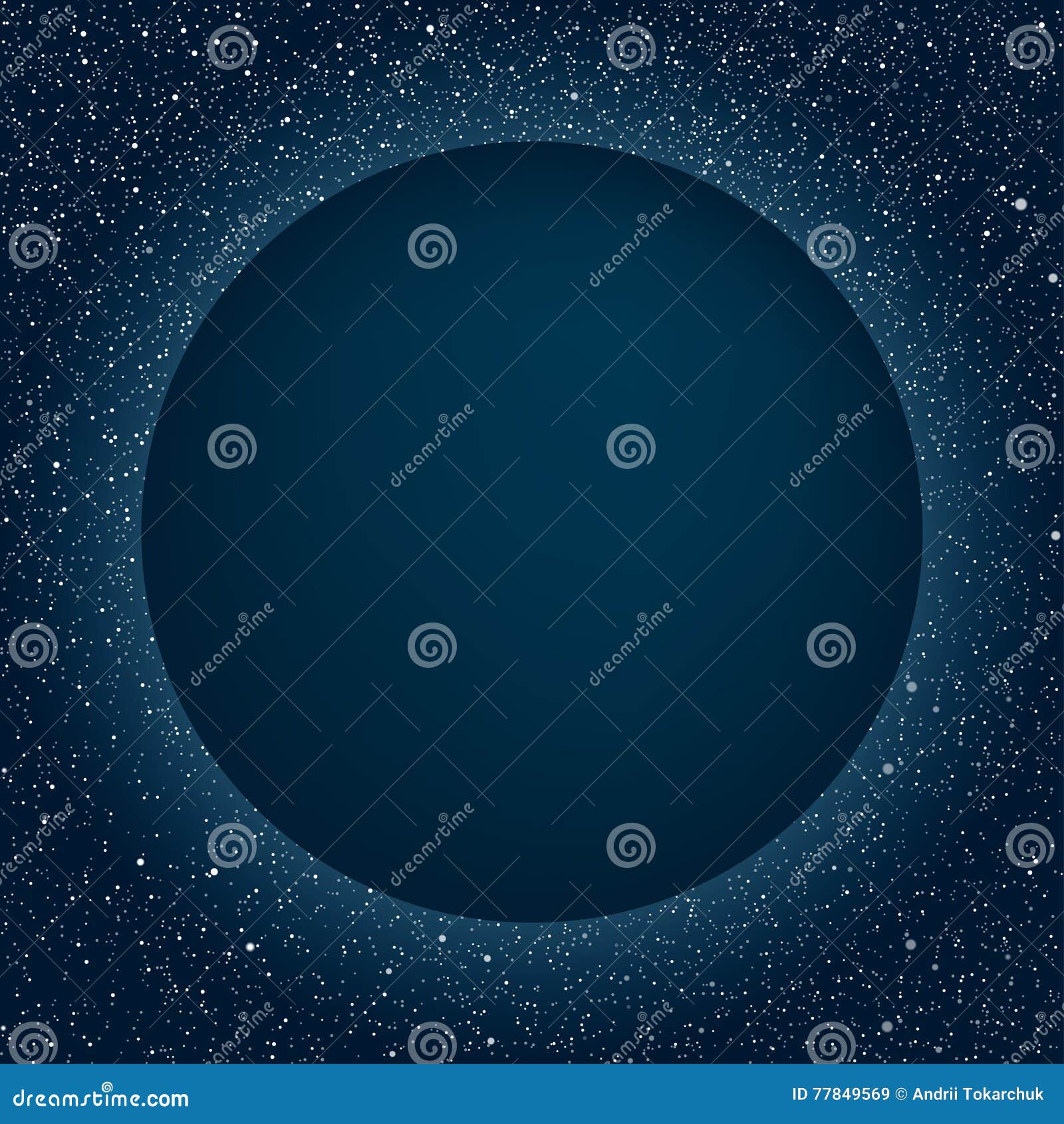 Starry Night Sky. Planet. Blue Circle. Stars. Stock Vector ...