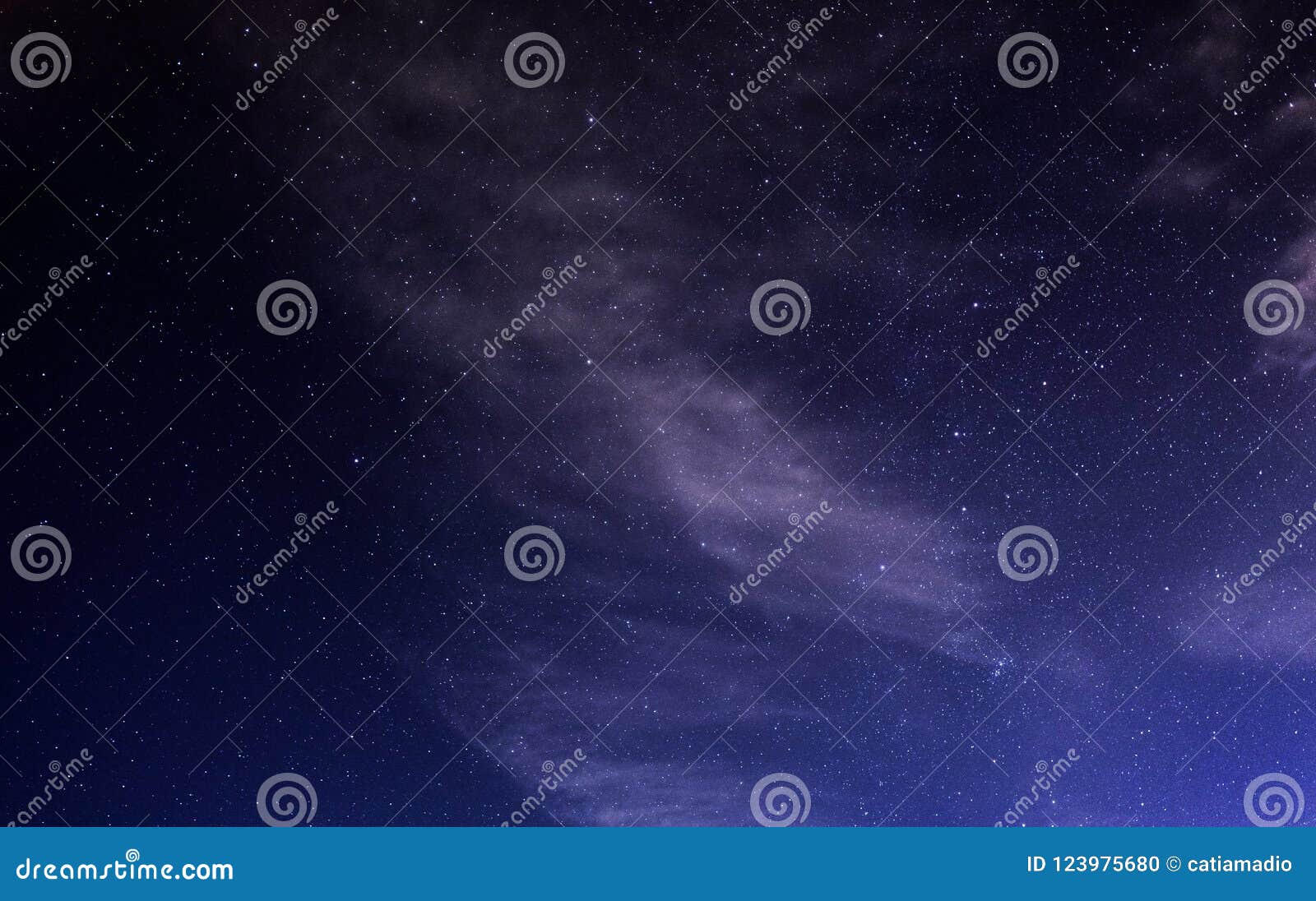 Starry Night Sky with Soft Clouds Stock Photo - Image of distant, night ...