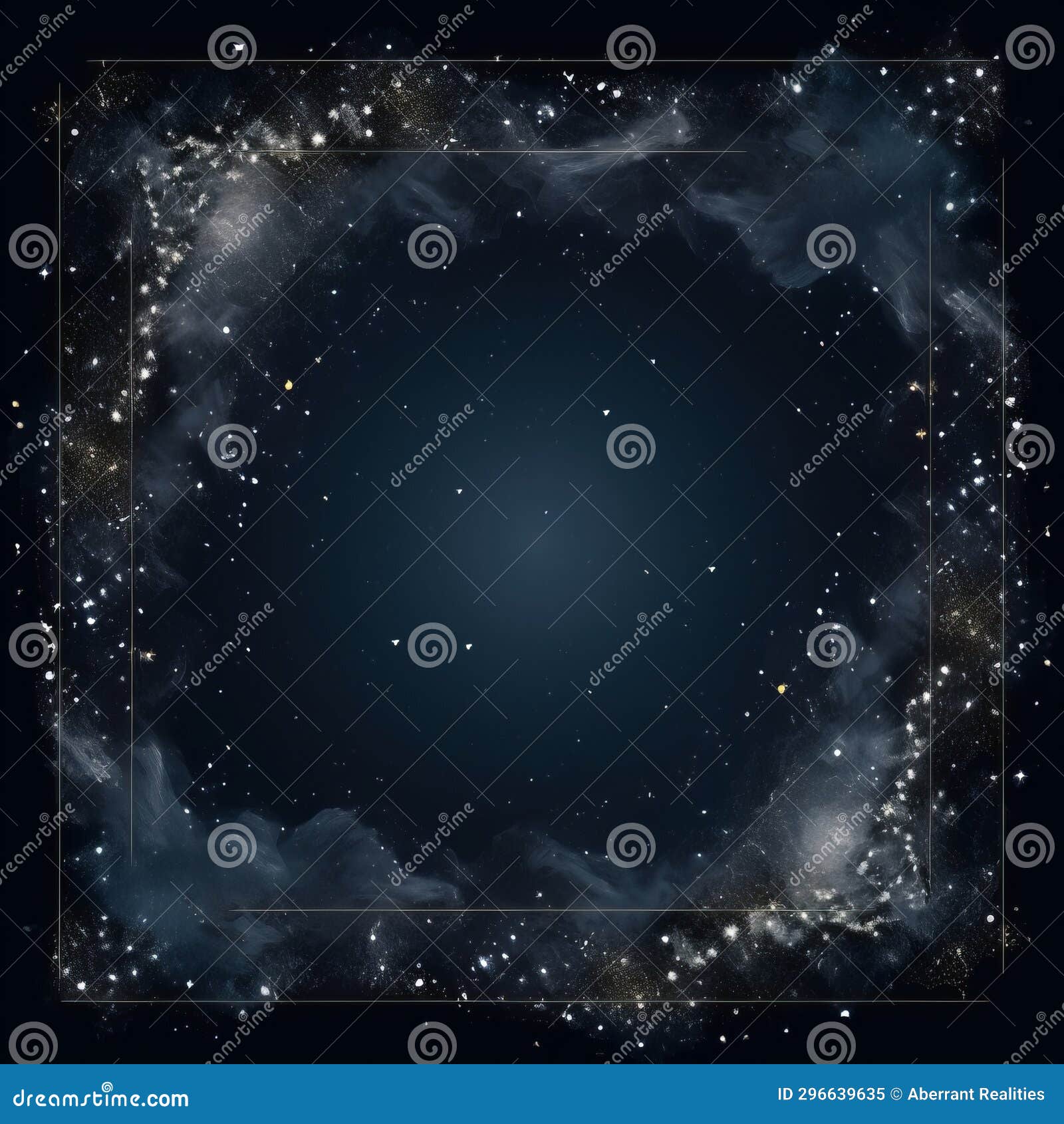 Starry Night Sky with Stars and Nebula Frame on a Black Background ...