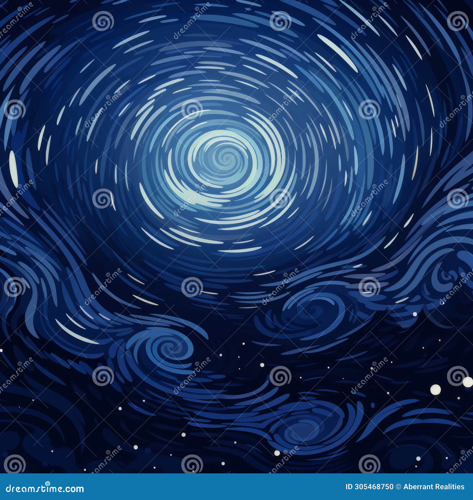The Starry Night Sky with Swirls and Swirls Stock Illustration ...
