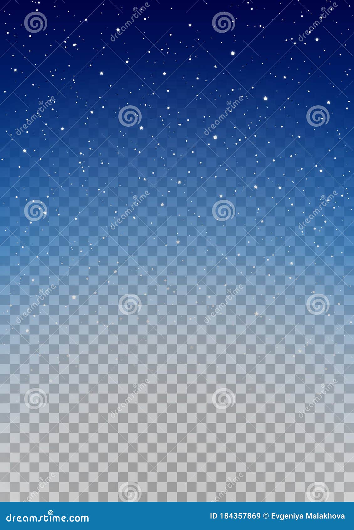 Starry Night Sky On Transparent Background - Vector Design Element ...