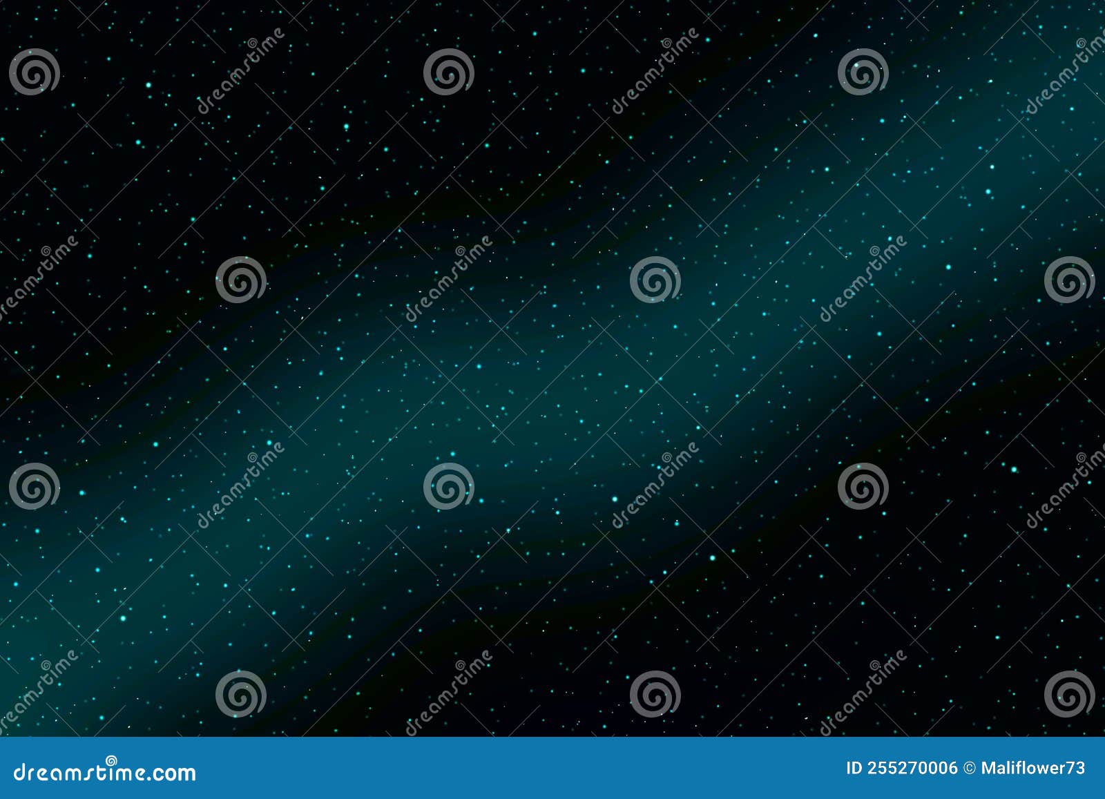 Turquoise Galaxy Space Background. Glowing Stars in the Night. Stock ...