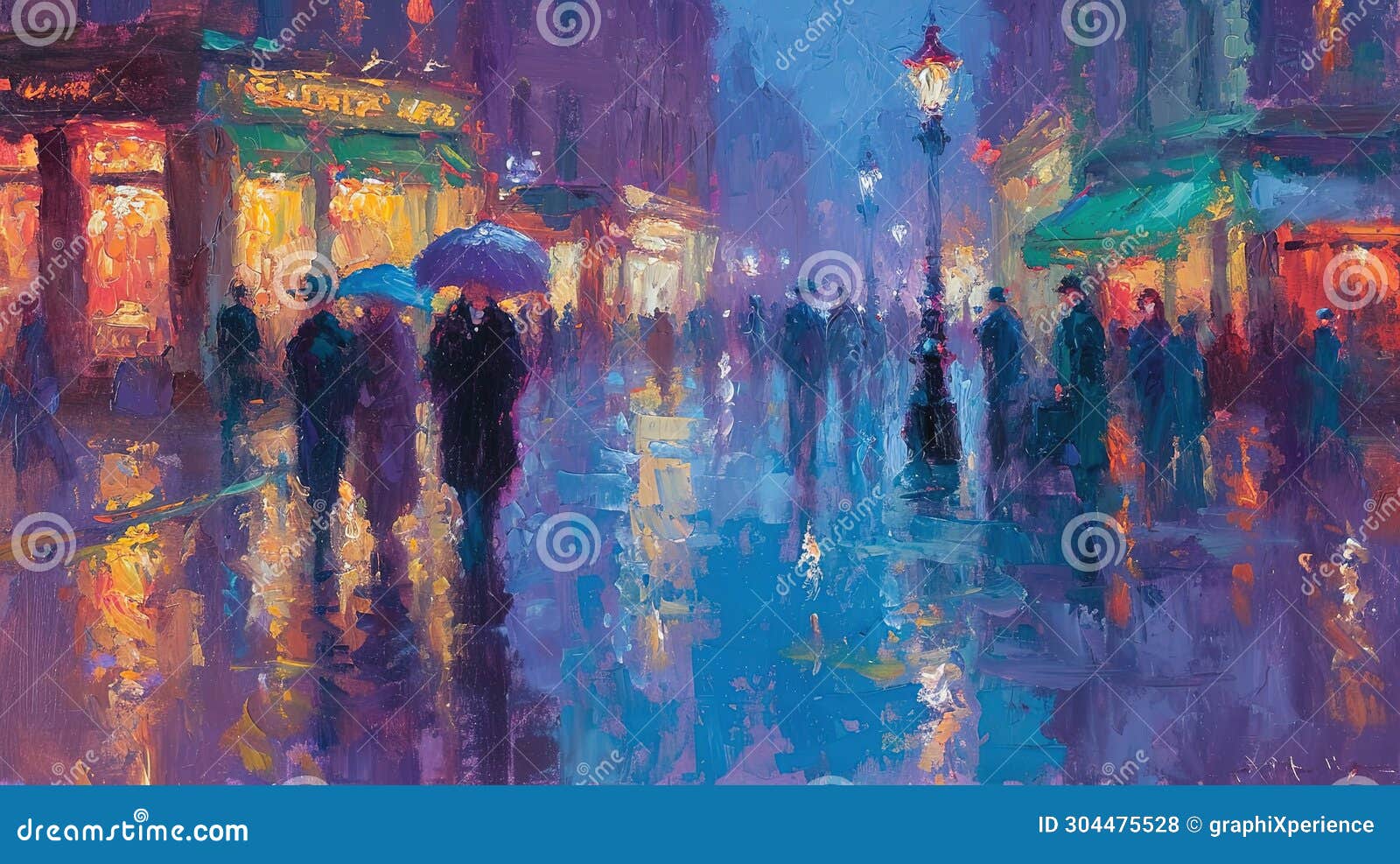 Starry Night on the Street stock illustration. Illustration of europe ...