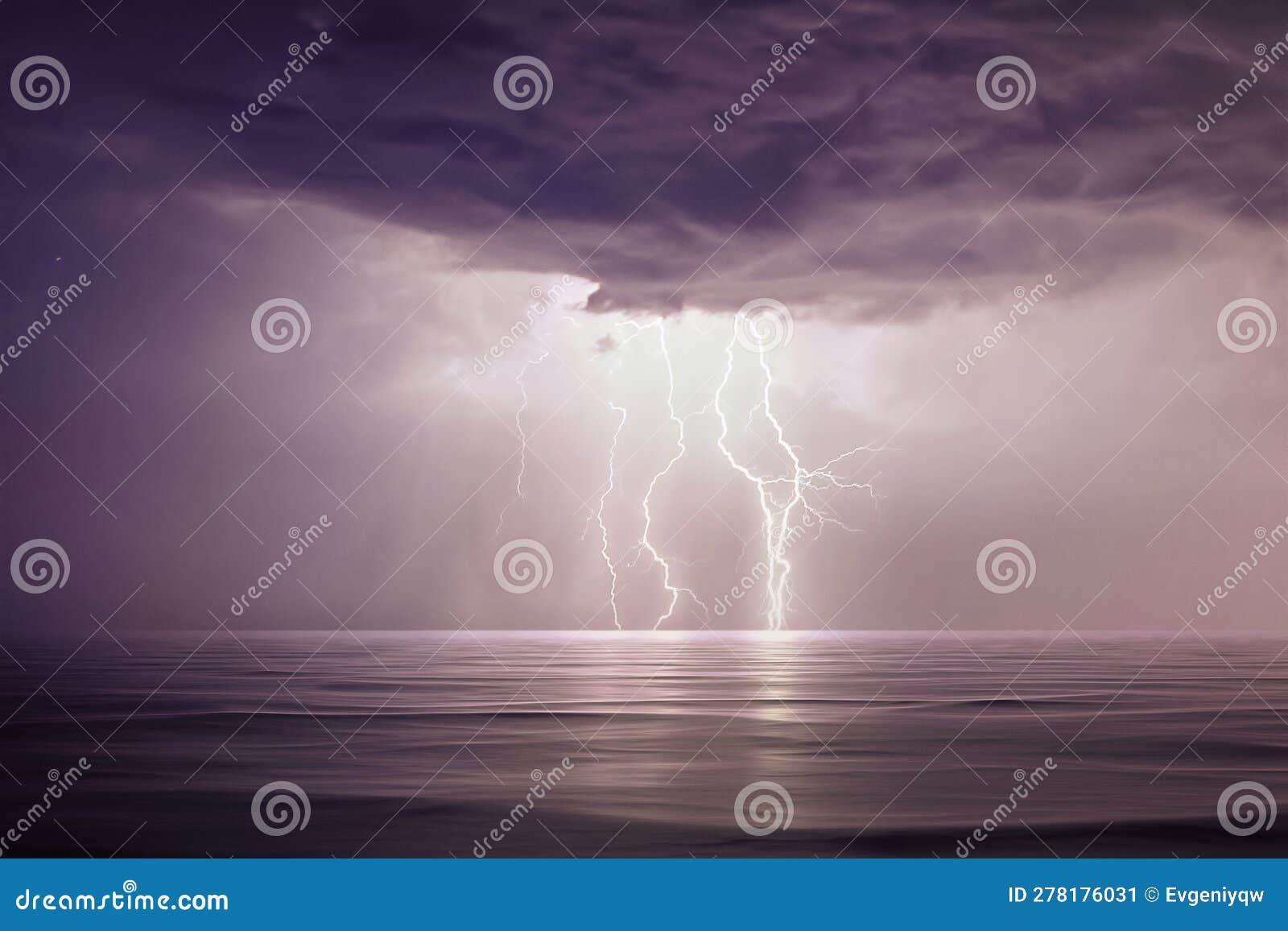 Starry Night with Thunderstorm. Night Thunderstorm with Lightning Above ...