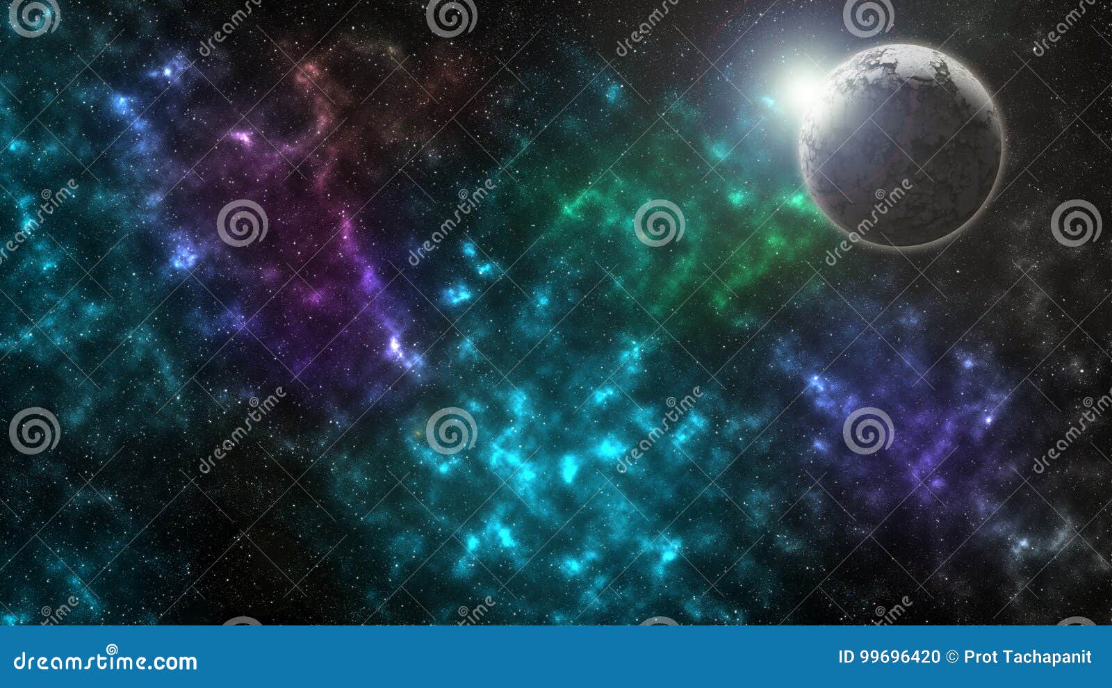 Starry Outer Space Background Texture. the Sun is Behind the Dead ...