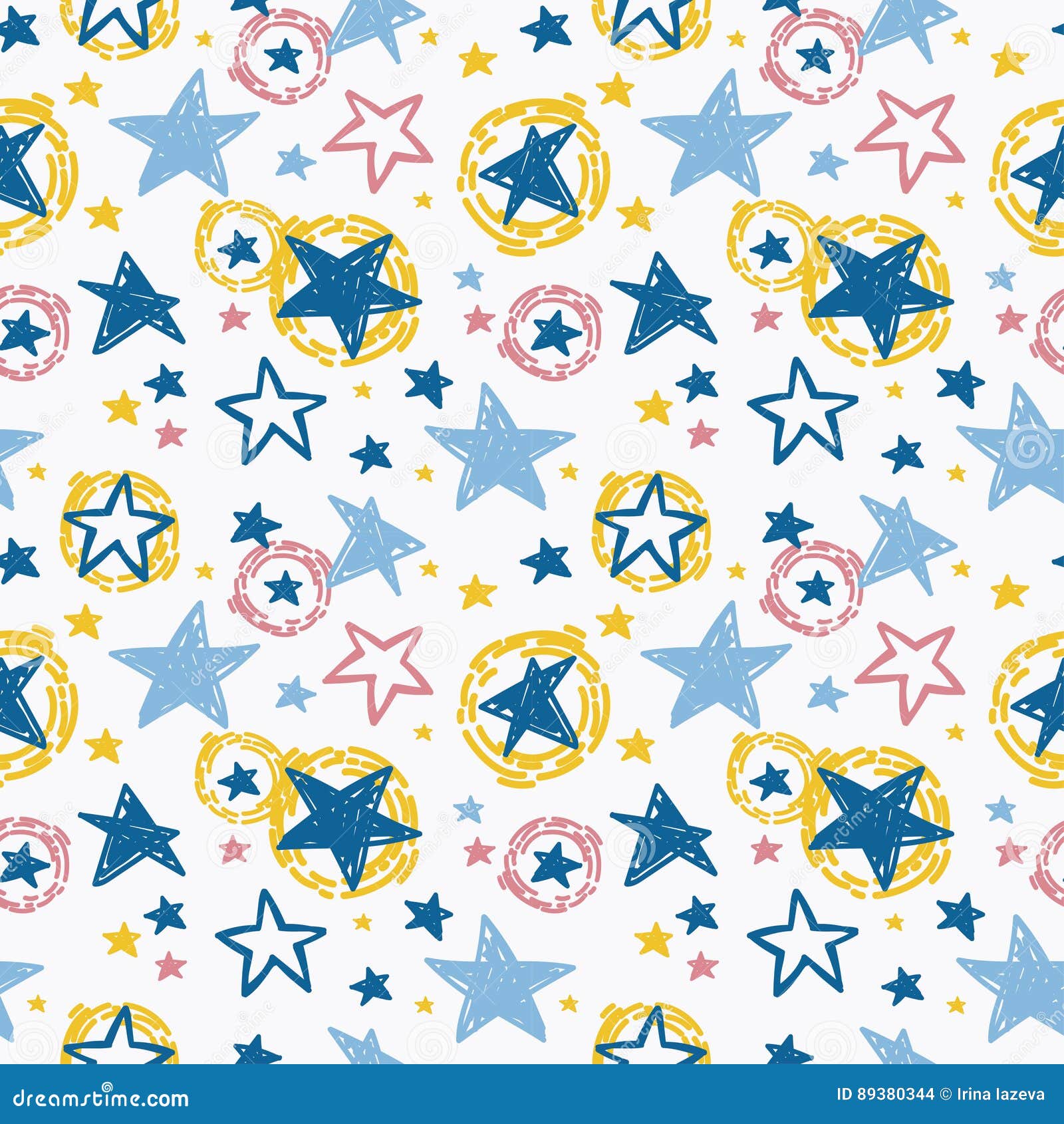 Starry seamless pattern stock vector. Illustration of scribble - 89380344