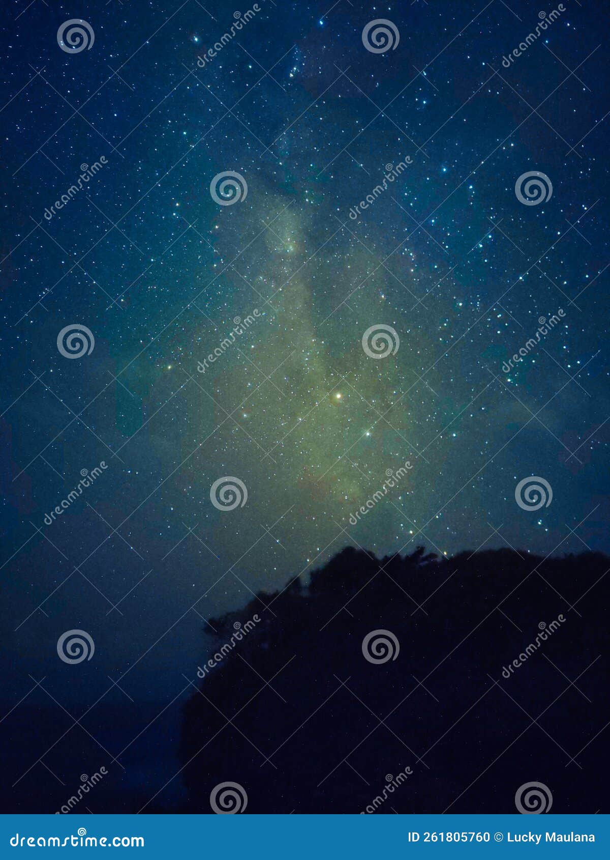 Starry skies at night stock photo. Image of universe - 261805760