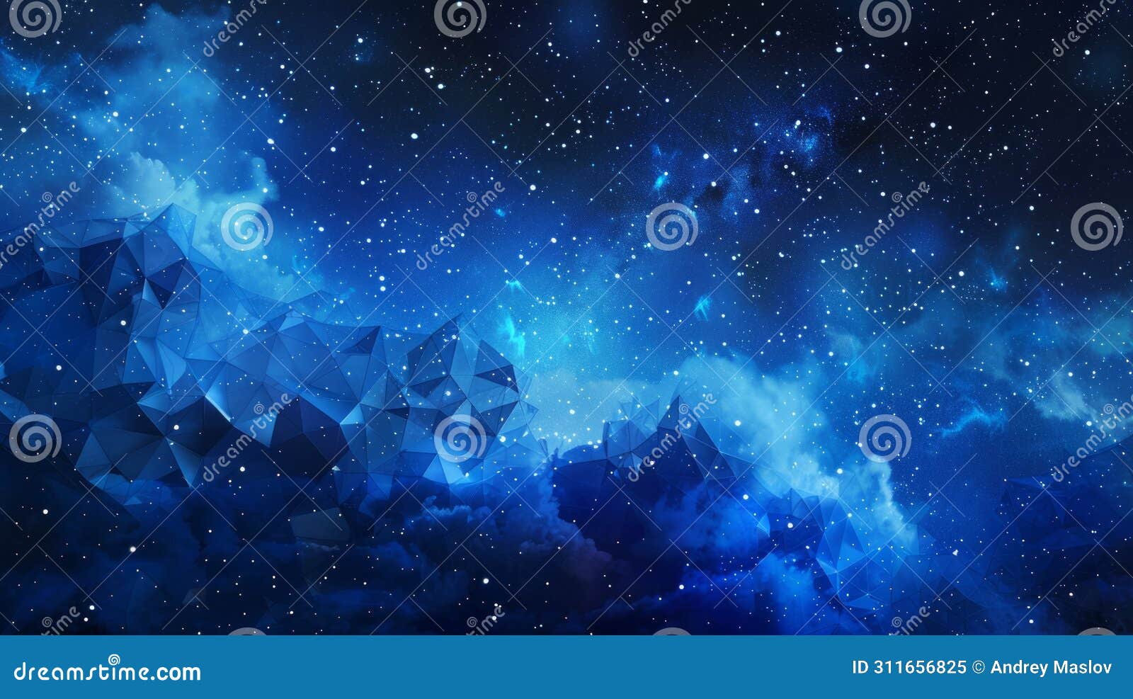 Starry Sky Abstract of Network Connections Stock Image - Image of ...