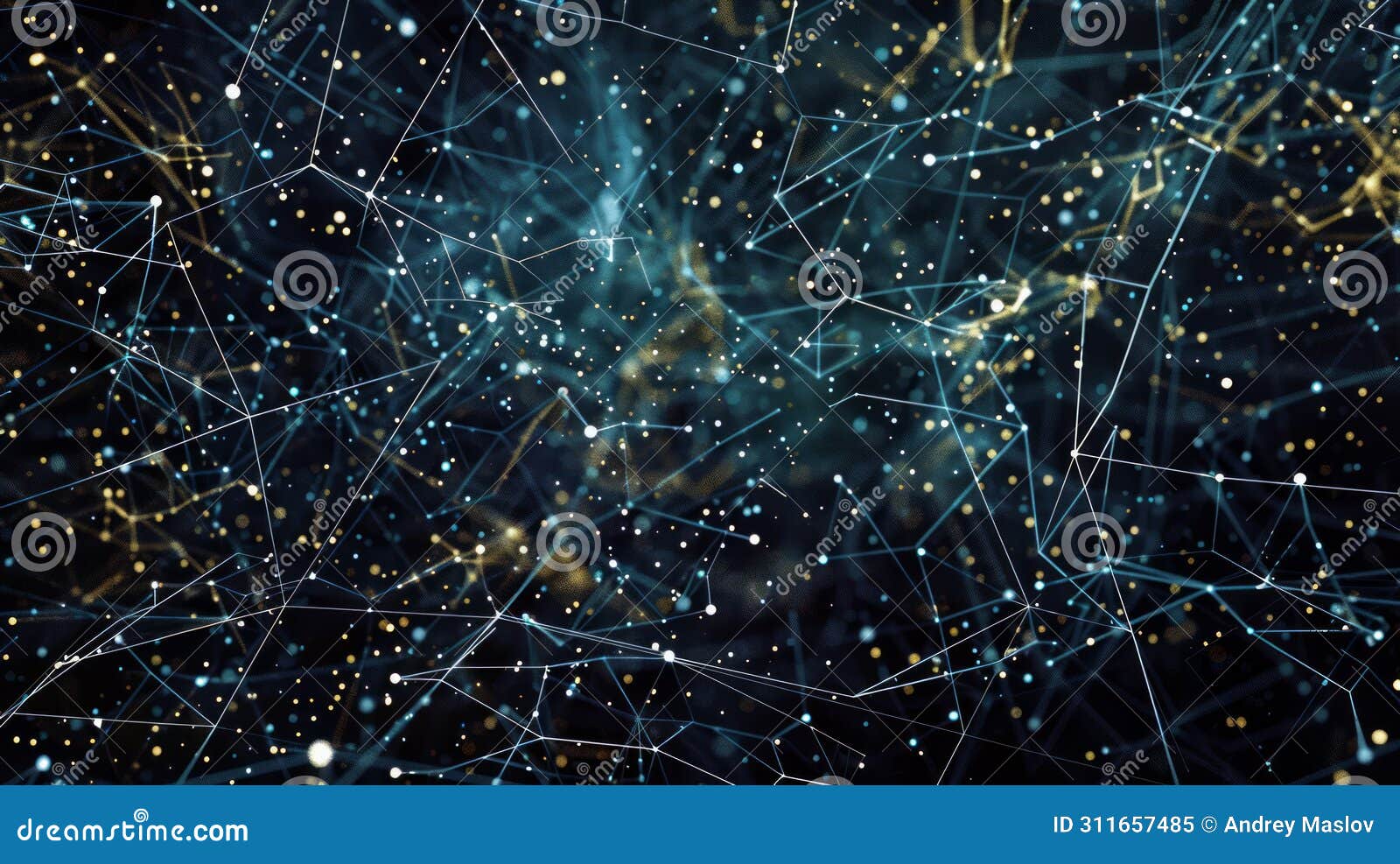 Starry Sky Abstract of Network Connections Stock Image - Image of ...