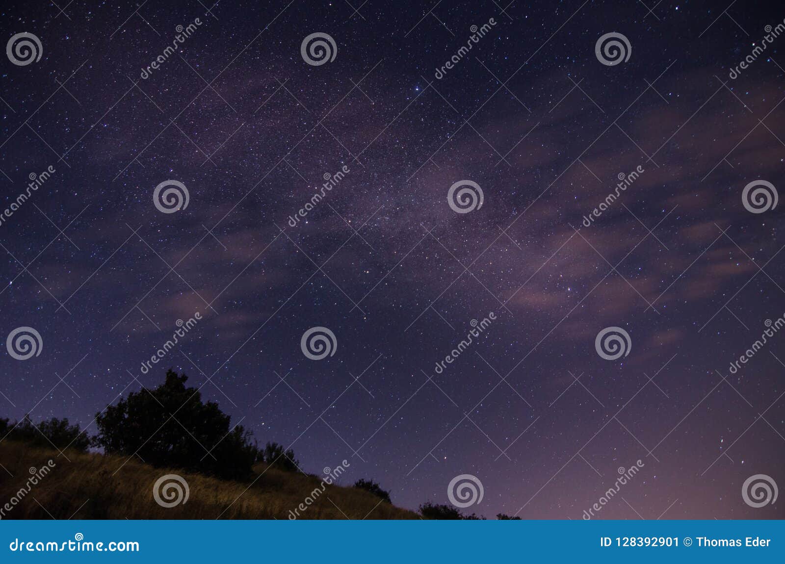 Starry sky with clouds stock image. Image of horizon - 128392901