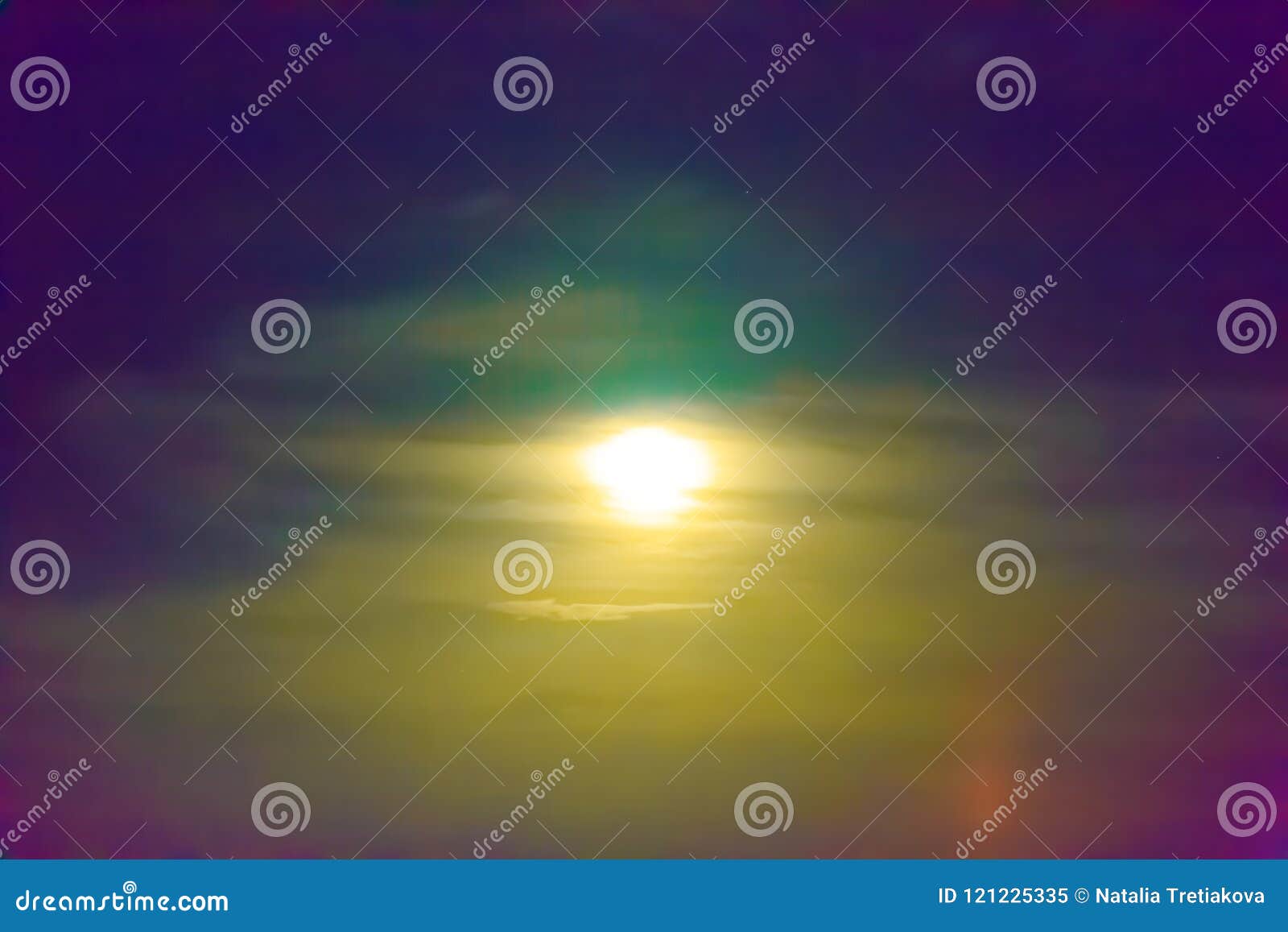 The Starry Sky at Dawn. Yellow Rays of the Sun Stock Image - Image of ...