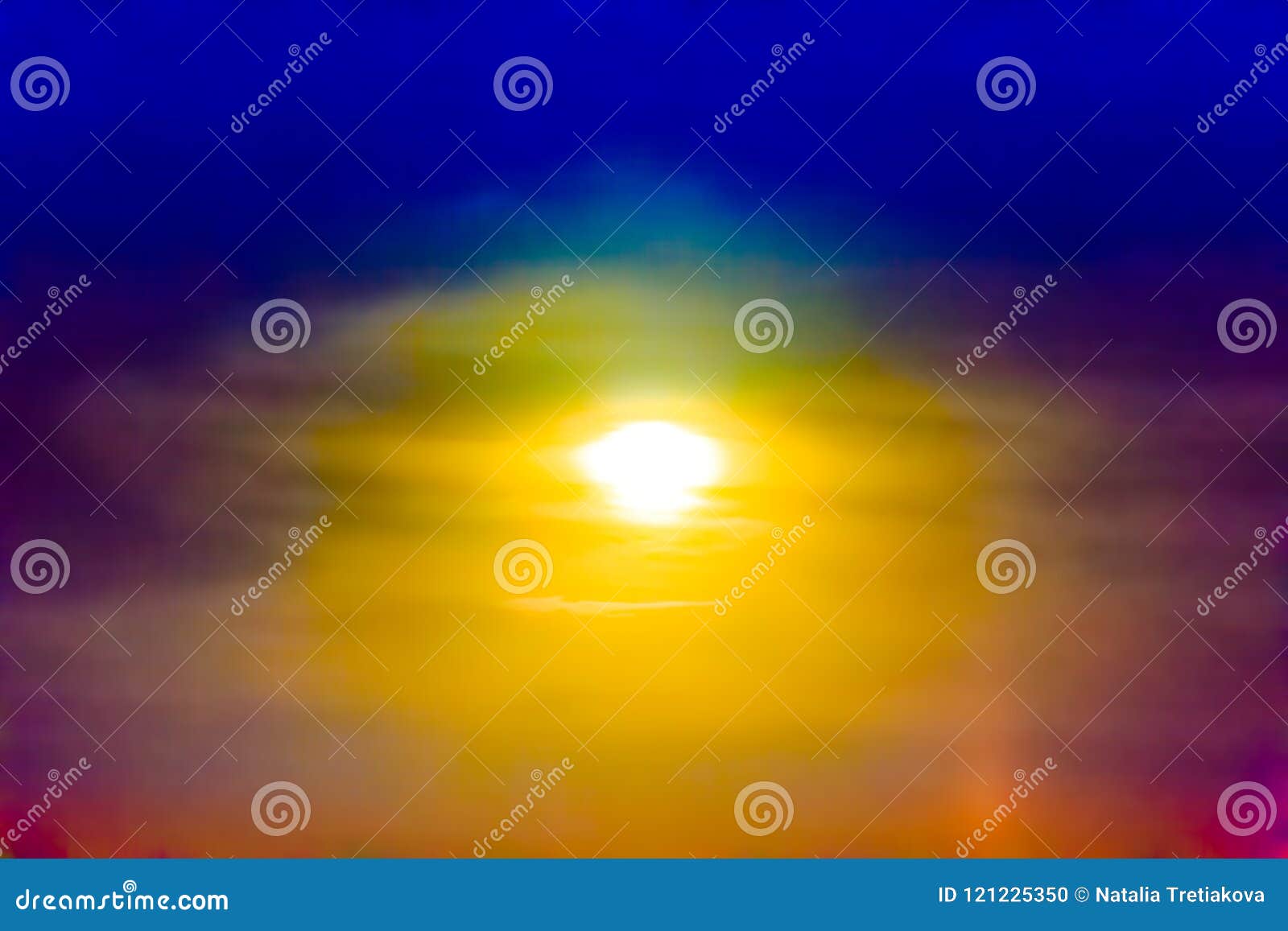 The Starry Sky at Dawn. Yellow Rays of the Sun Stock Photo - Image of ...