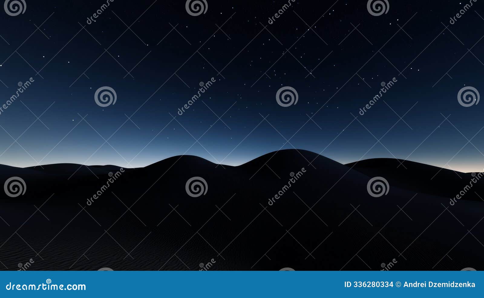 With Starry Sky Gradient Gradient, a Desert Landscape at Night with ...