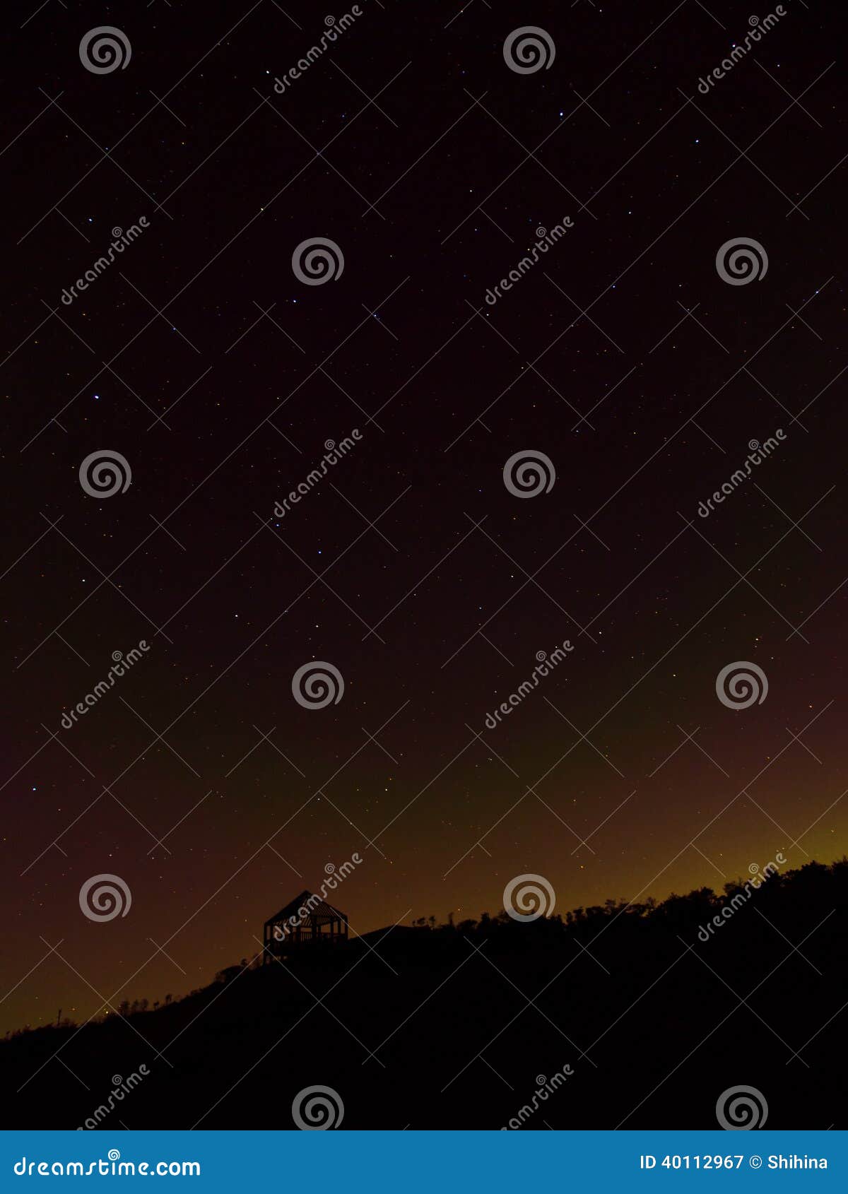 Starry sky on the hill stock image. Image of scenery - 40112967