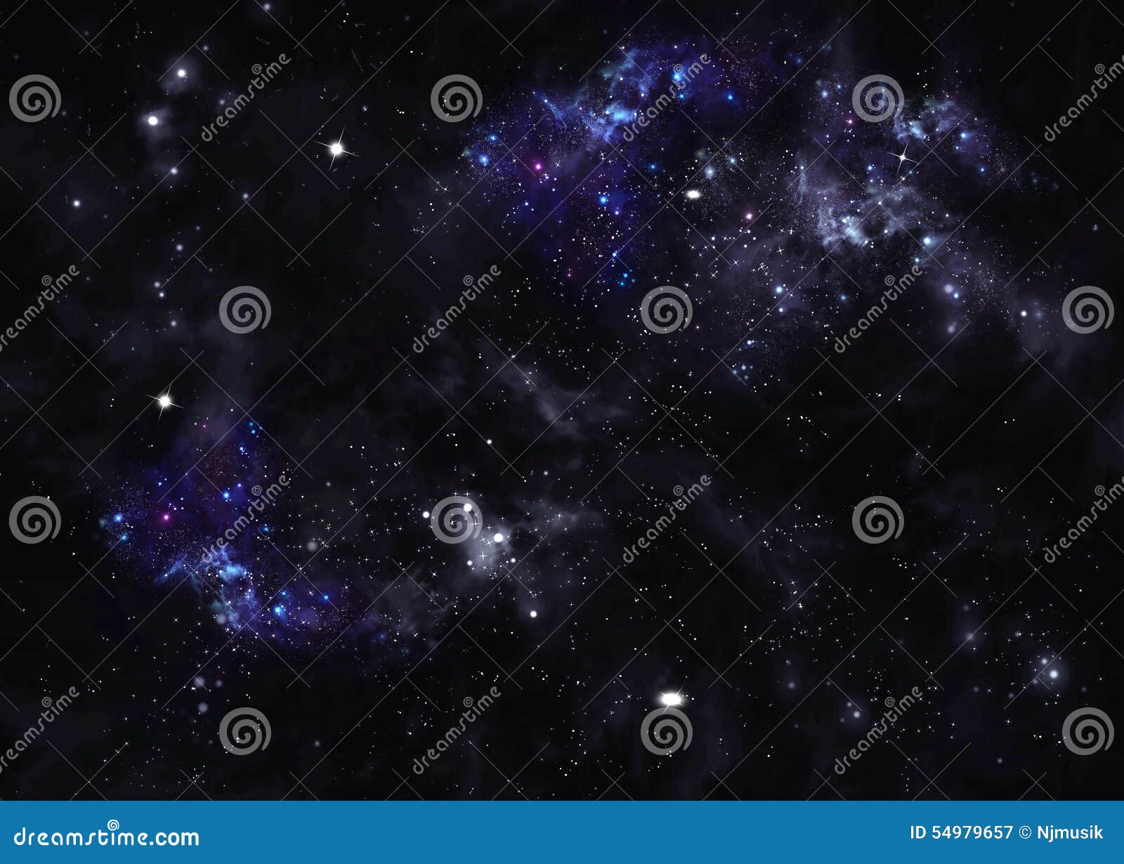 Starry Sky in the Open Space Stock Illustration - Illustration of ...