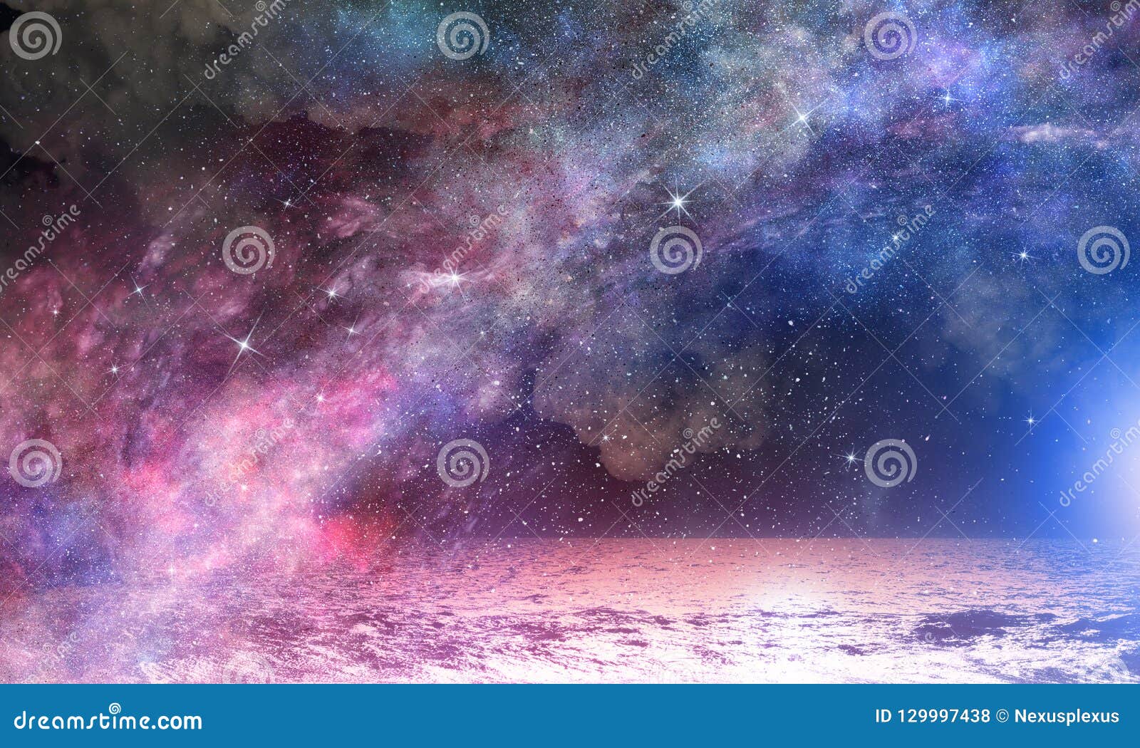 Starry sky in open space stock photo. Image of blue - 129997438