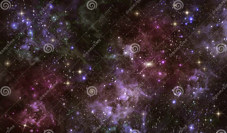 Starry Sky in the Open Space Stock Illustration - Illustration of ...
