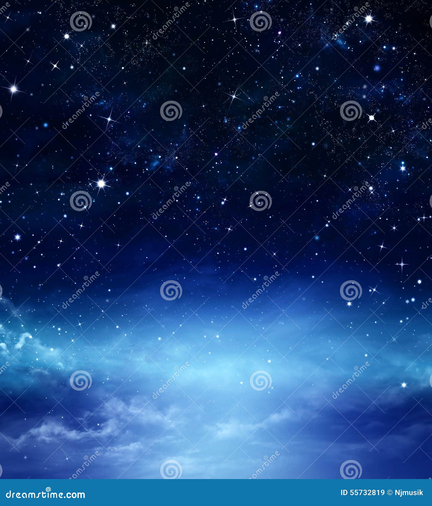 Starry Sky in the Open Space Stock Illustration - Illustration of ...