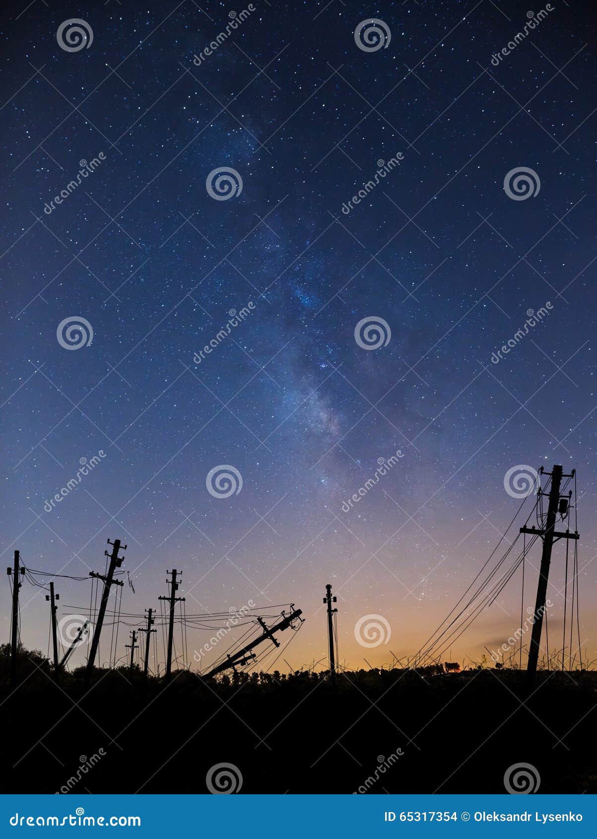 The starry sky and pillars stock photo. Image of space - 65317354