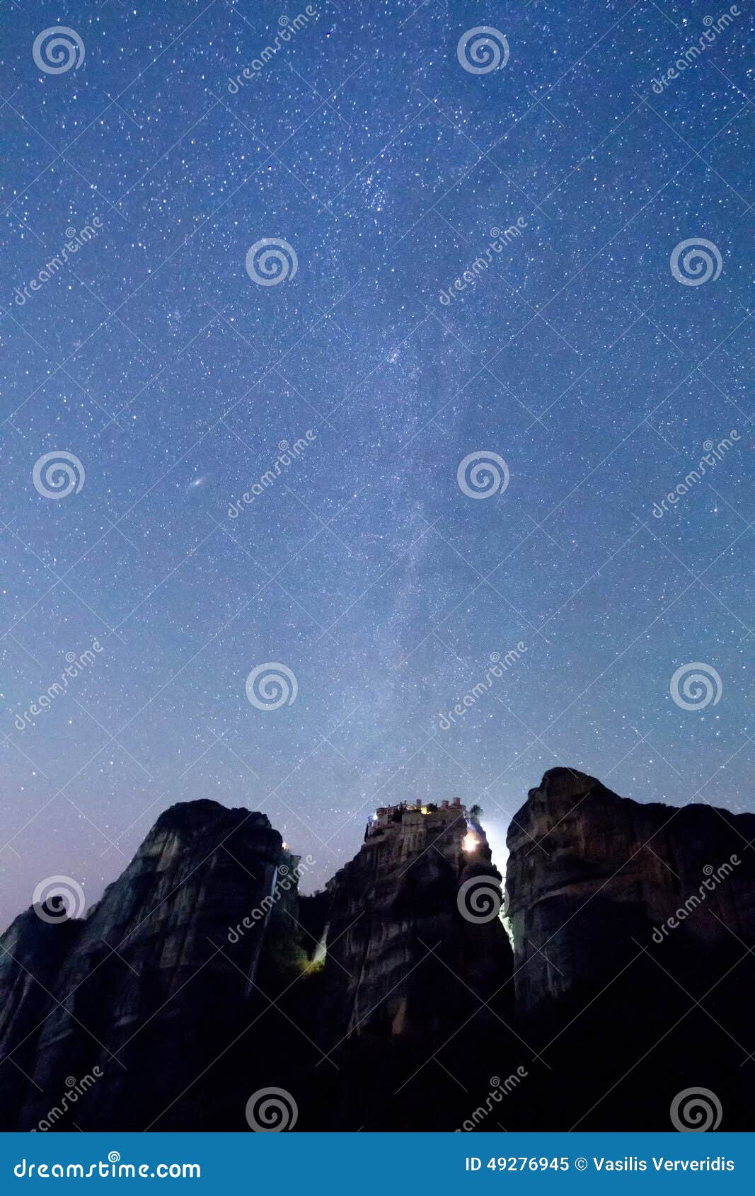 Starry Sky Seen from Meteora, Greece Stock Image - Image of meteora ...