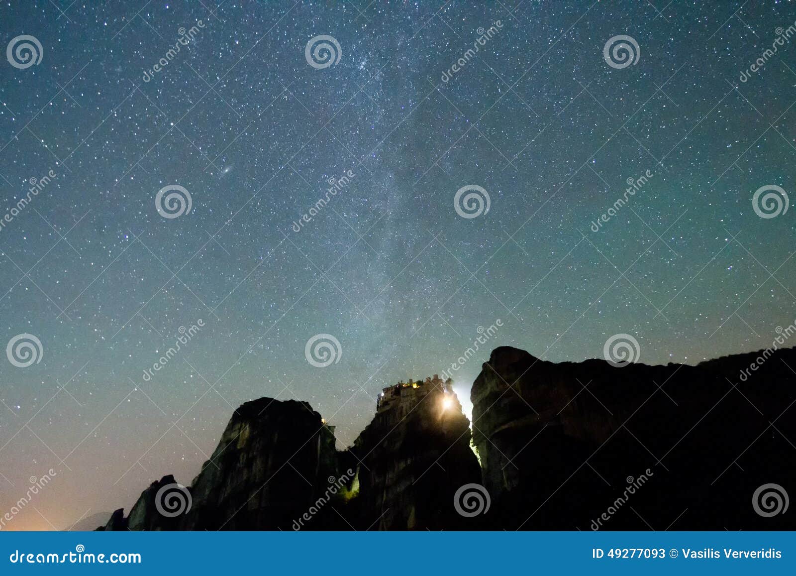 Starry Sky Seen from Meteora, Greece Stock Image - Image of ...