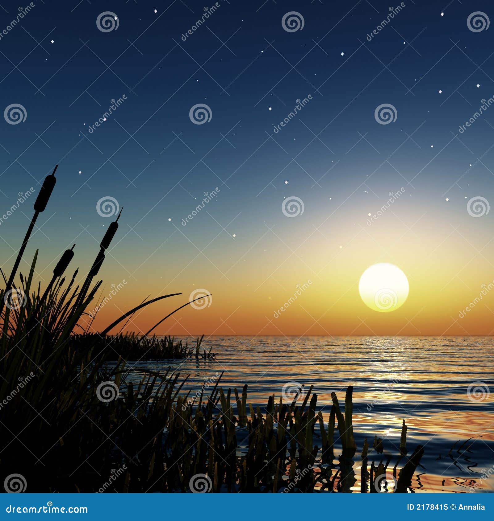 Starry sunset stock image. Image of silence, sunrise, spring - 2178415
