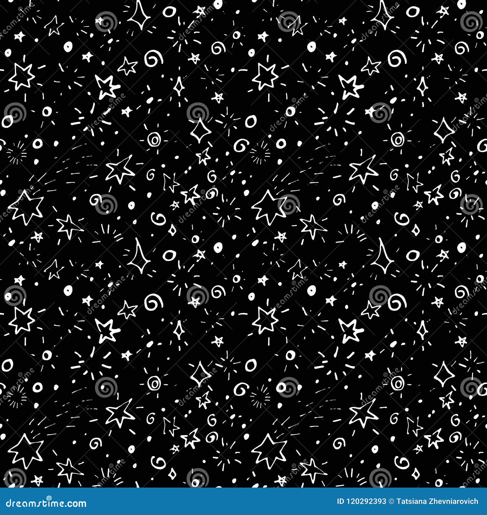 Starry Vector Pattern with Many Elements Stock Vector - Illustration of ...