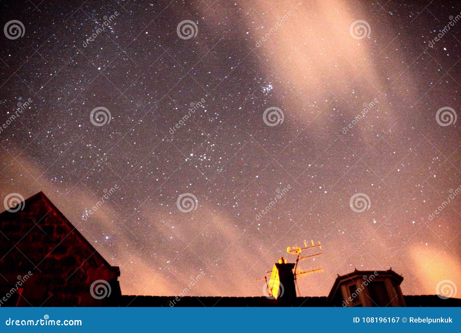 Stars Above the Rooftops stock image. Image of stars - 108196167