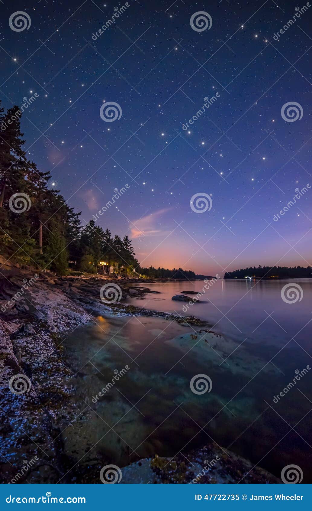 Stars Along Island Shore stock image. Image of twinkle - 47722735