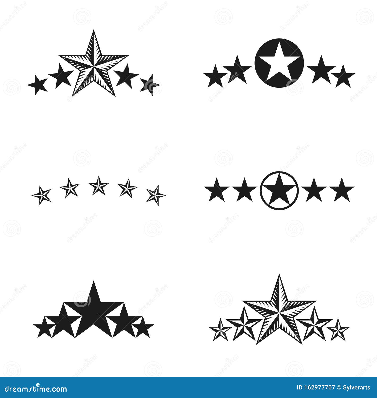 Stars Ancient Emblems Elements Set. Heraldic Vector Design Elements ...