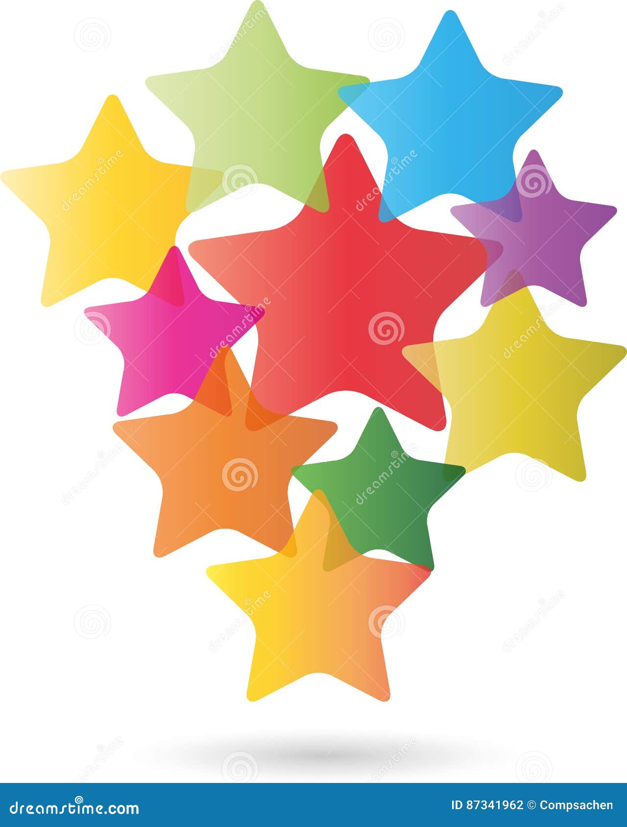 Stars Asterisks Colored Illustration Stock Vector - Illustration of ...