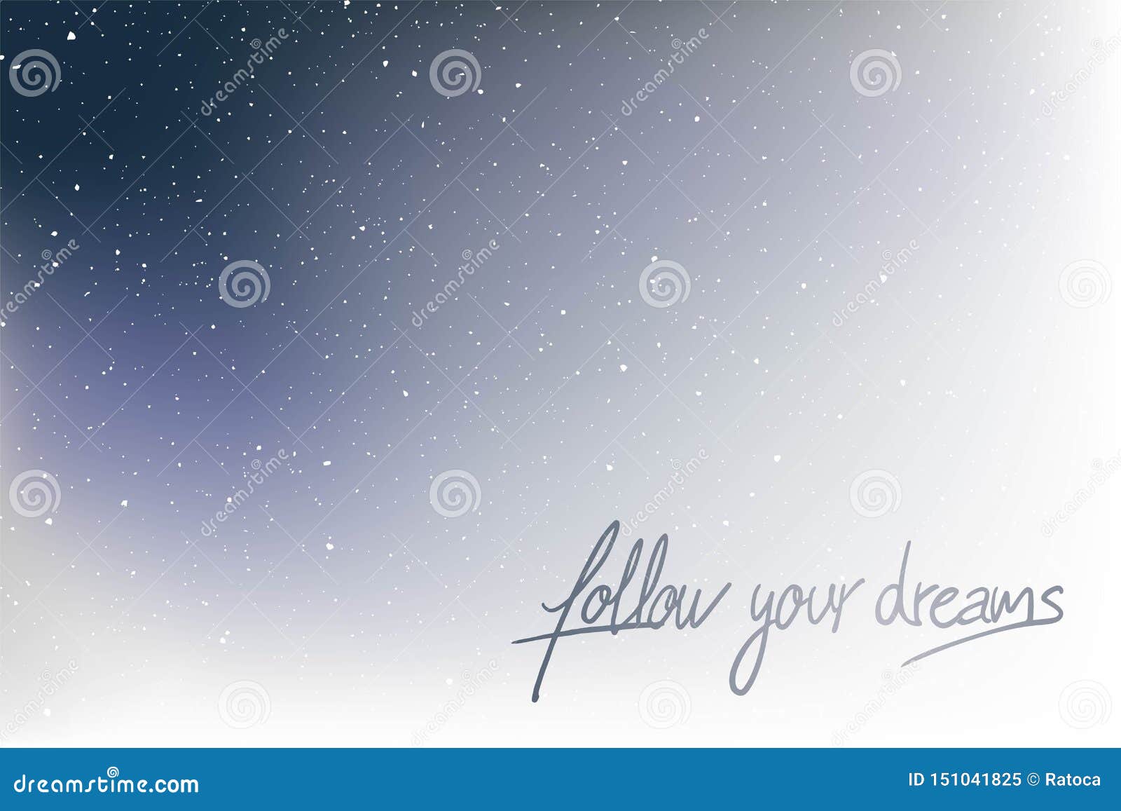 Stars Background with Follow Your Dreams Message Stock Vector ...
