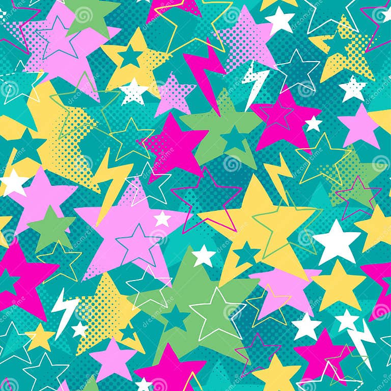 Stars and Bolts Seamless Repeat Pattern Vector Stock Vector ...