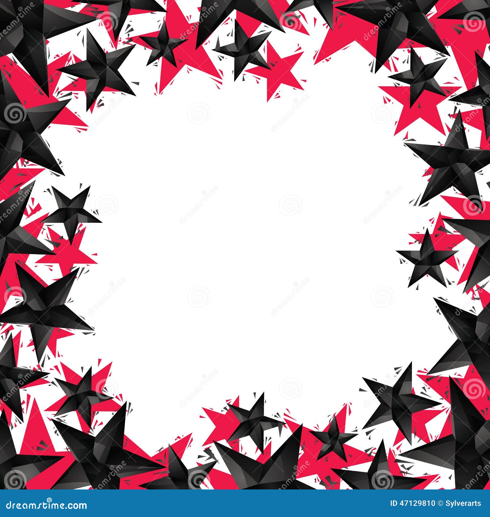 Stars Border Made in Contemporary Geometric Style, Vector Background ...