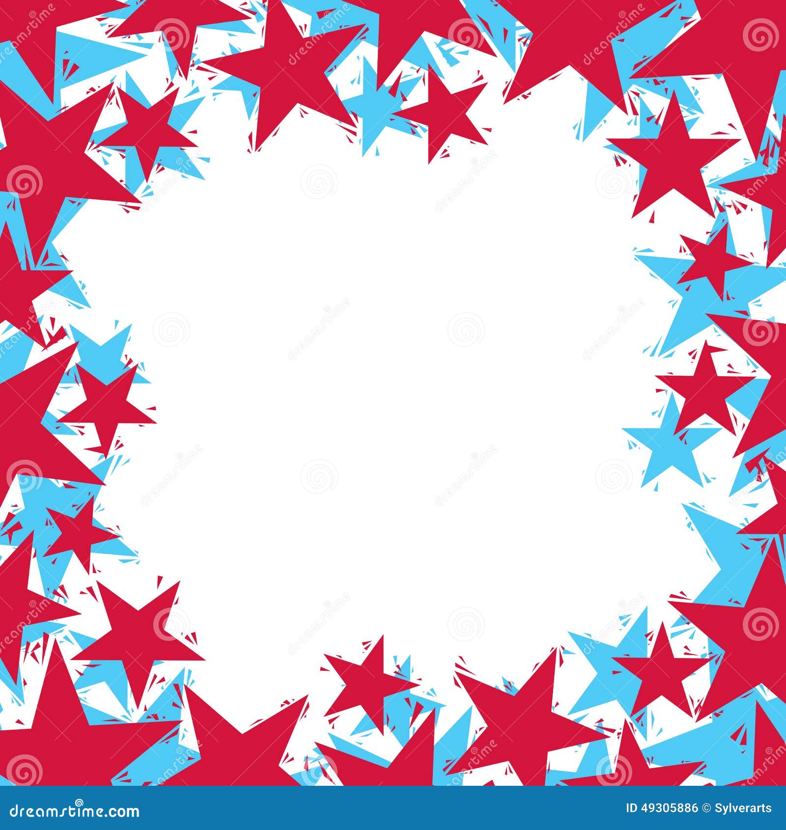 Stars Border Made in Contemporary Geometric Style, Vector Background ...