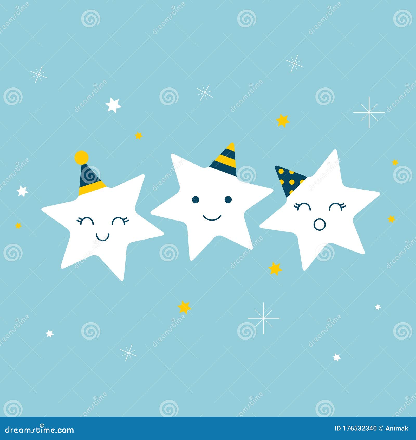 Stars. Cartoon Illustration In Christmas Styl. | CartoonDealer.com ...