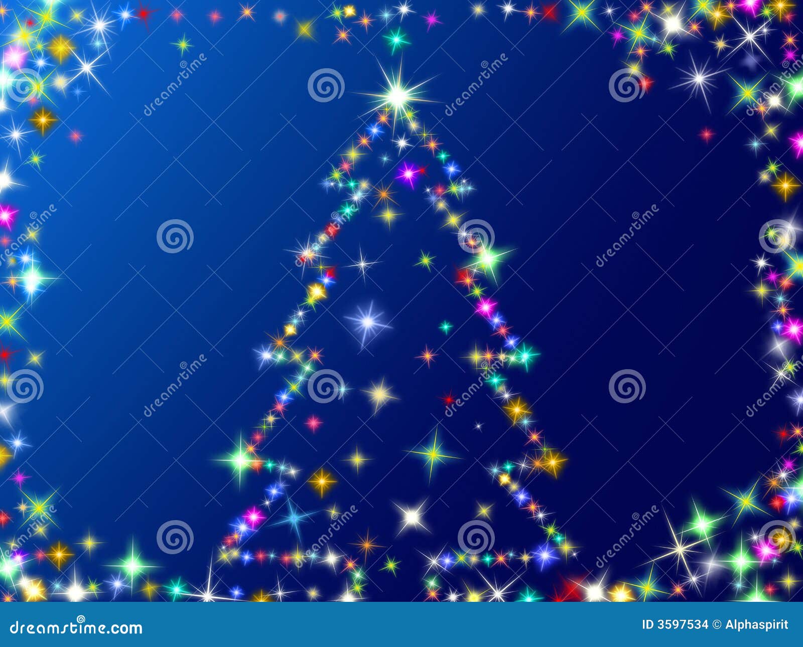 Stars Christmas tree stock illustration. Illustration of star - 3597534