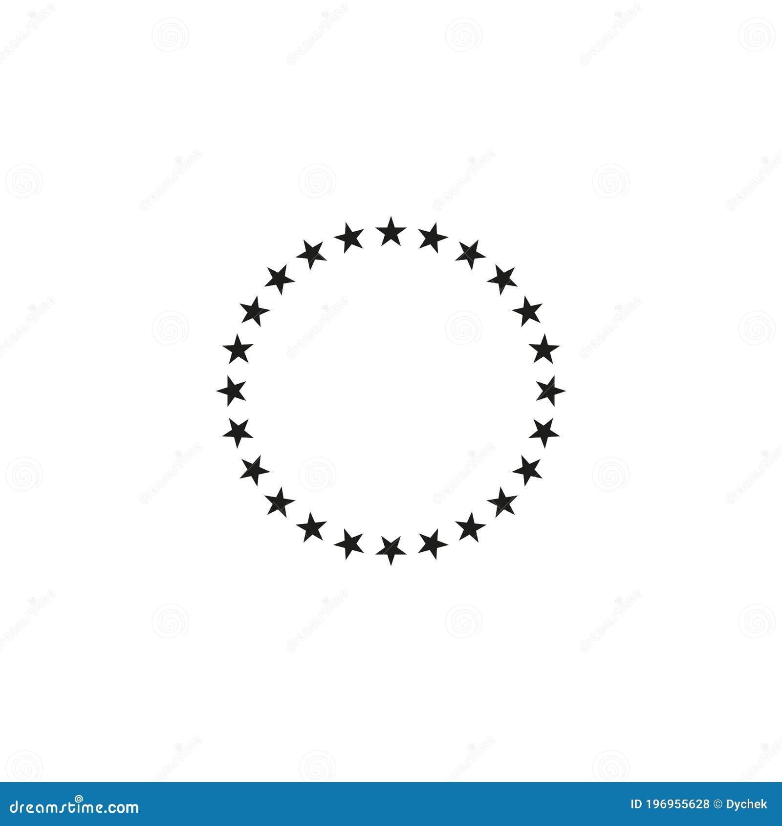 Stars In A Circle. Round Frame Of Stars. Simple Vector Illustration On ...