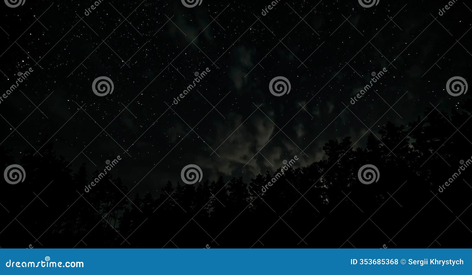 Stars and Clouds in the Night Sky Stock Photo - Image of starry, forest: 353685368