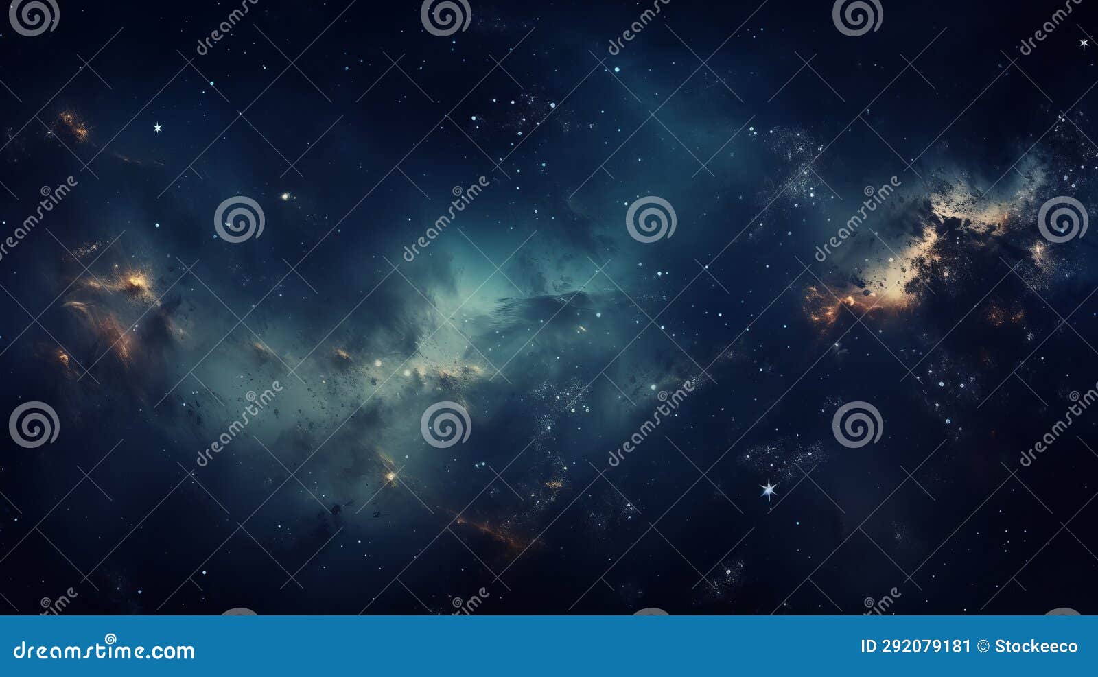 Stunning Space Wallpaper: Dark Cyan and Amber Stars in Serene ...
