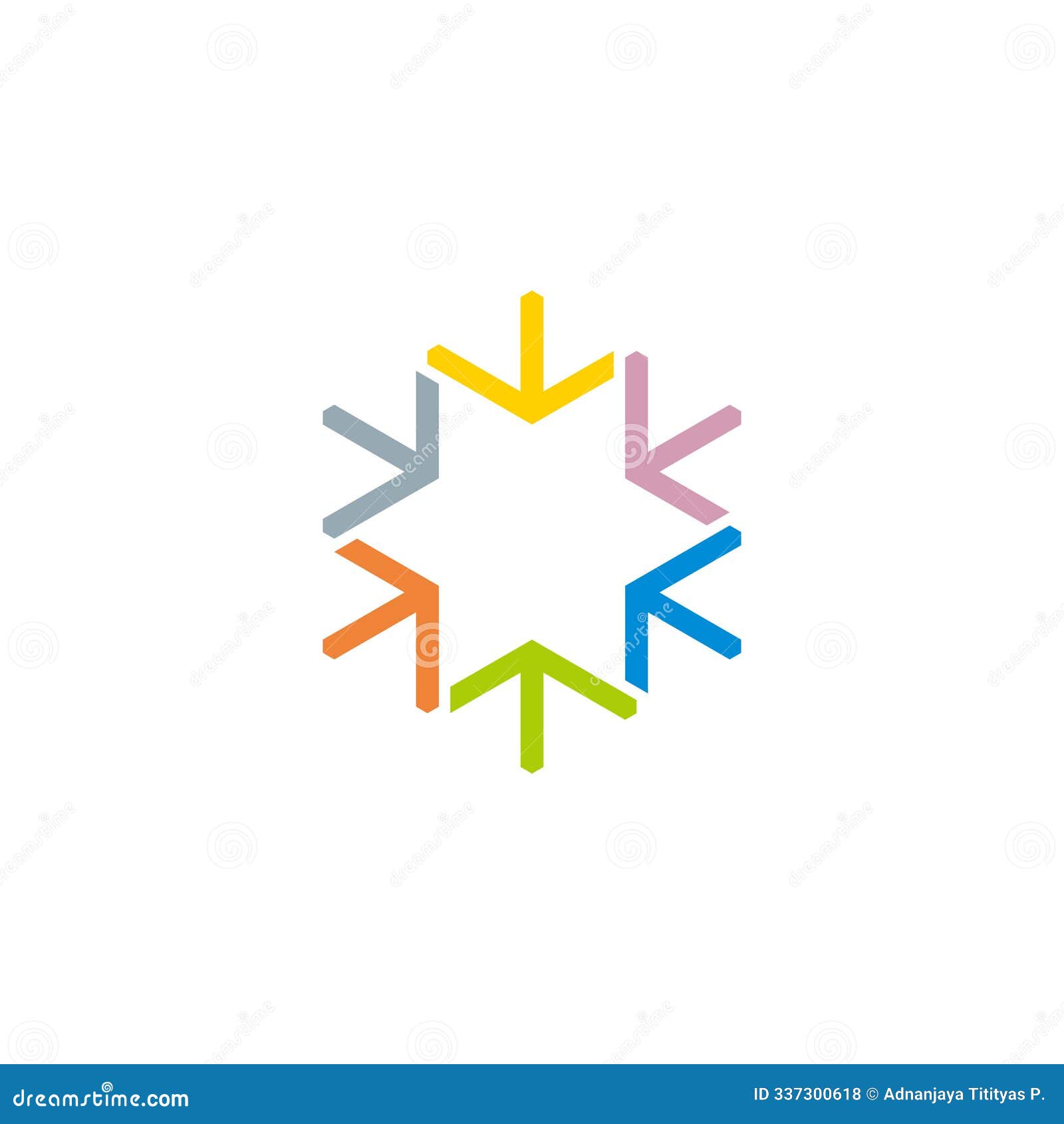 Arrows In The Center Isometric Icon. 3d Line Art Technical Drawing ...