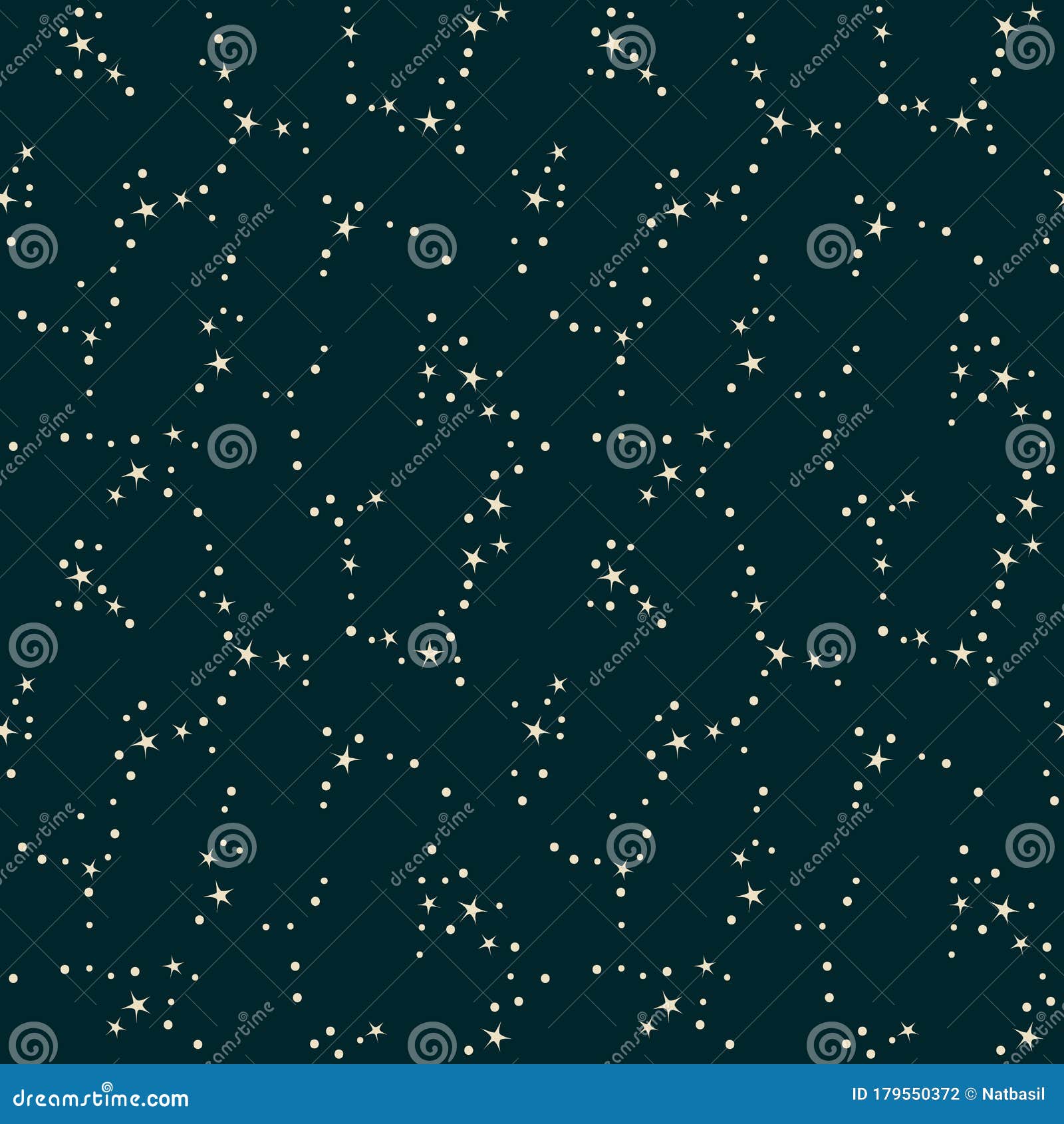 Stars And Constellations Seamless Pattern. Night Sky Background Vector Illustration ...