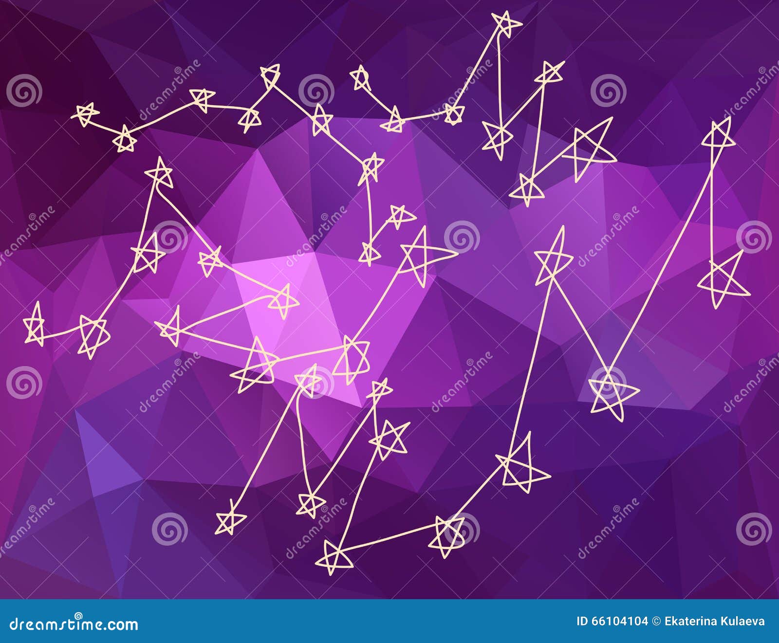 Stars Constellations in Universe in Triangle Background Stock Vector ...