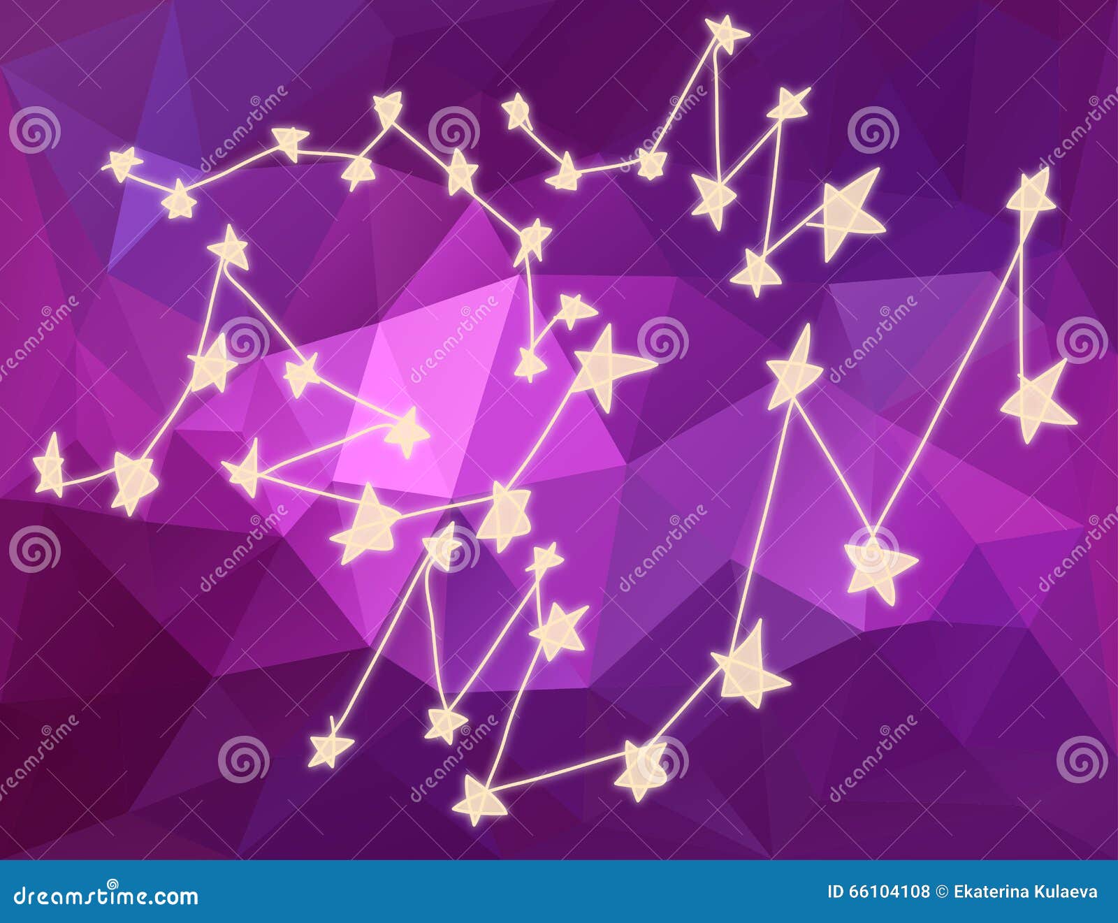 Stars Constellations in Universe in Triangle Background Stock Vector ...