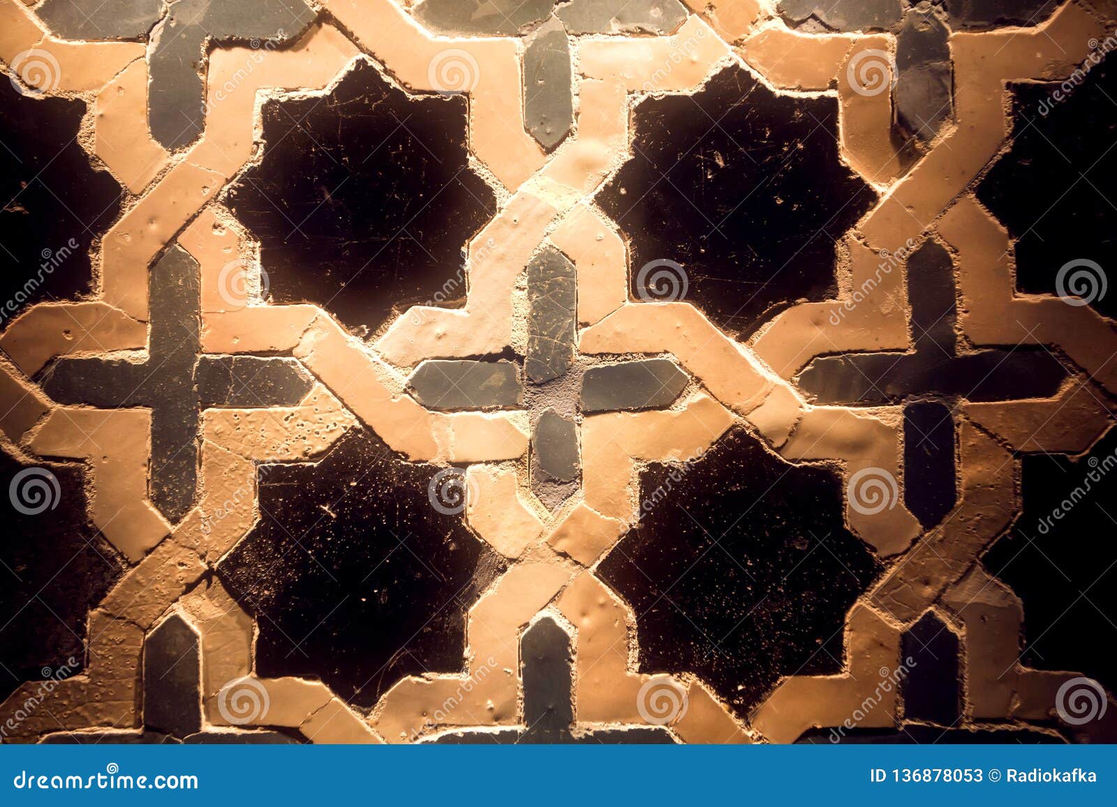 Stars and Crosses on Tile Mosaic Panel with Traditional Patterns, Made ...