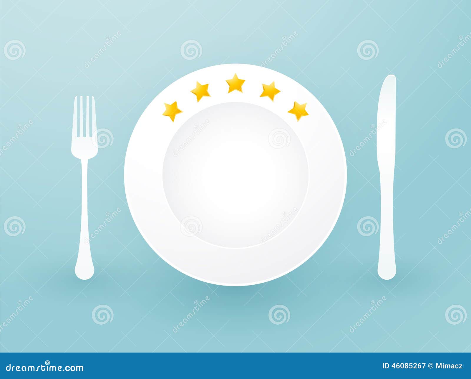 Stars and cutlery stock vector. Illustration of cutlery - 46085267