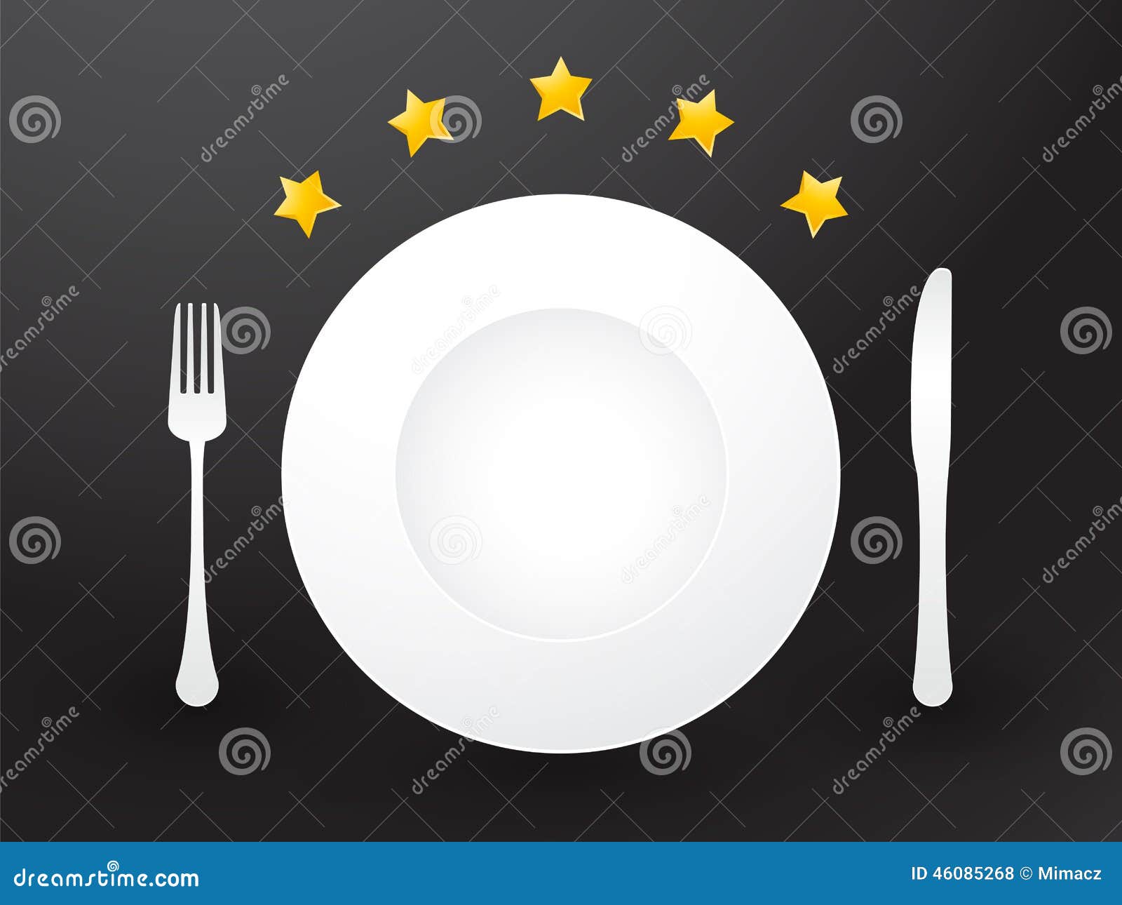Stars and cutlery stock vector. Illustration of lunch - 46085268